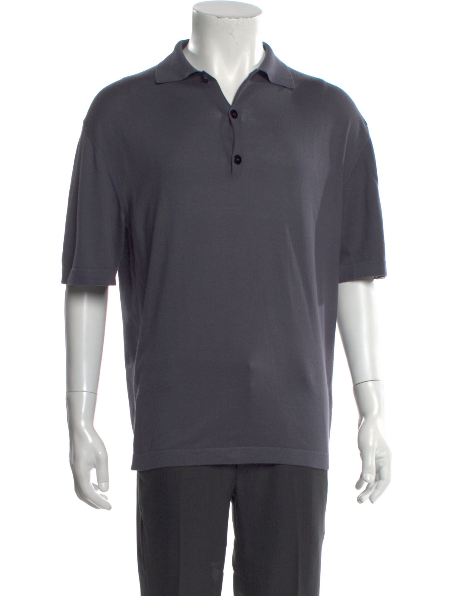 The Row Collar Short Sleeve Polo Shirt - Blue Polos, Clothing ...