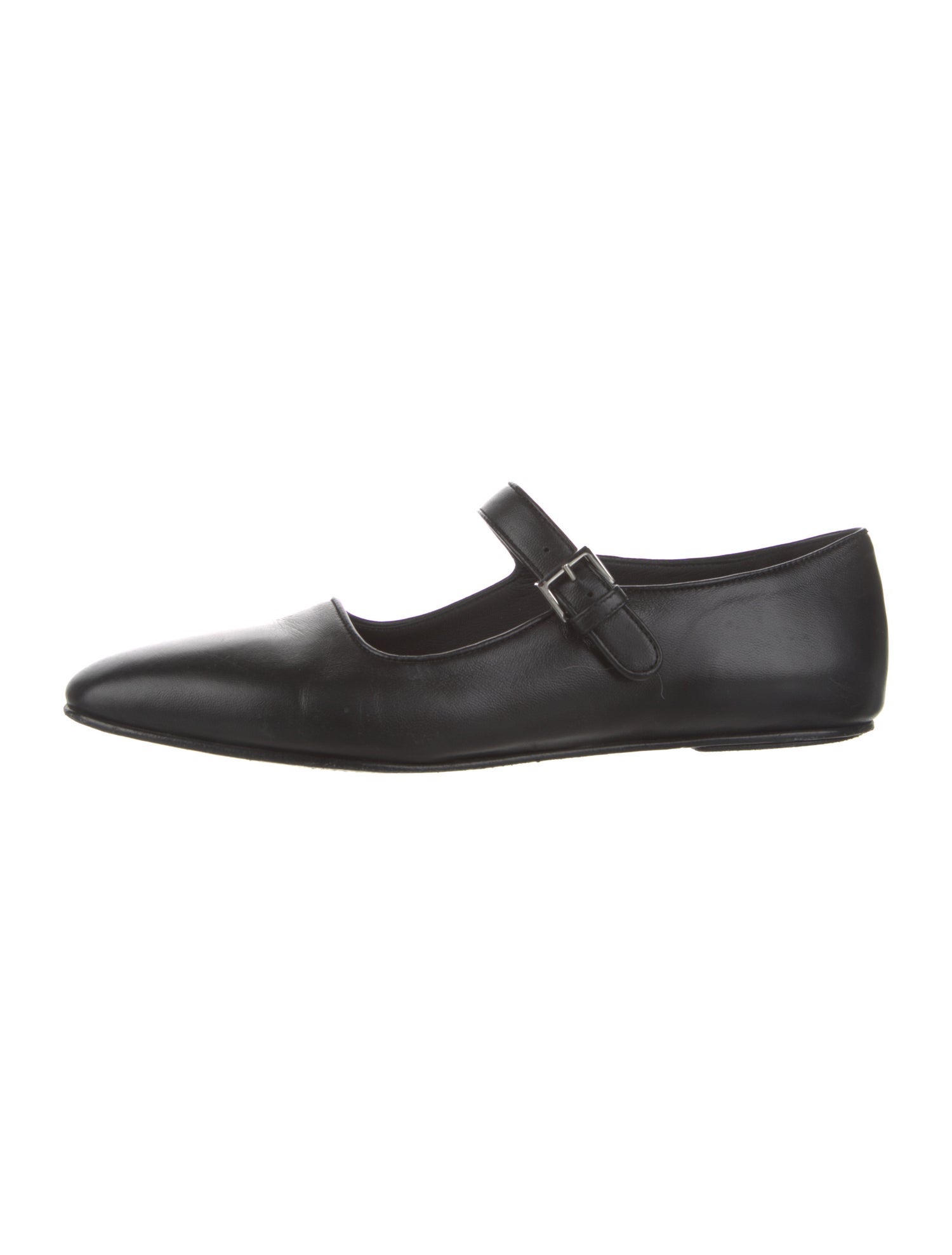 The Row Ava Mary Jane Leather Mary Jane Flats - Black Flats, Shoes ...