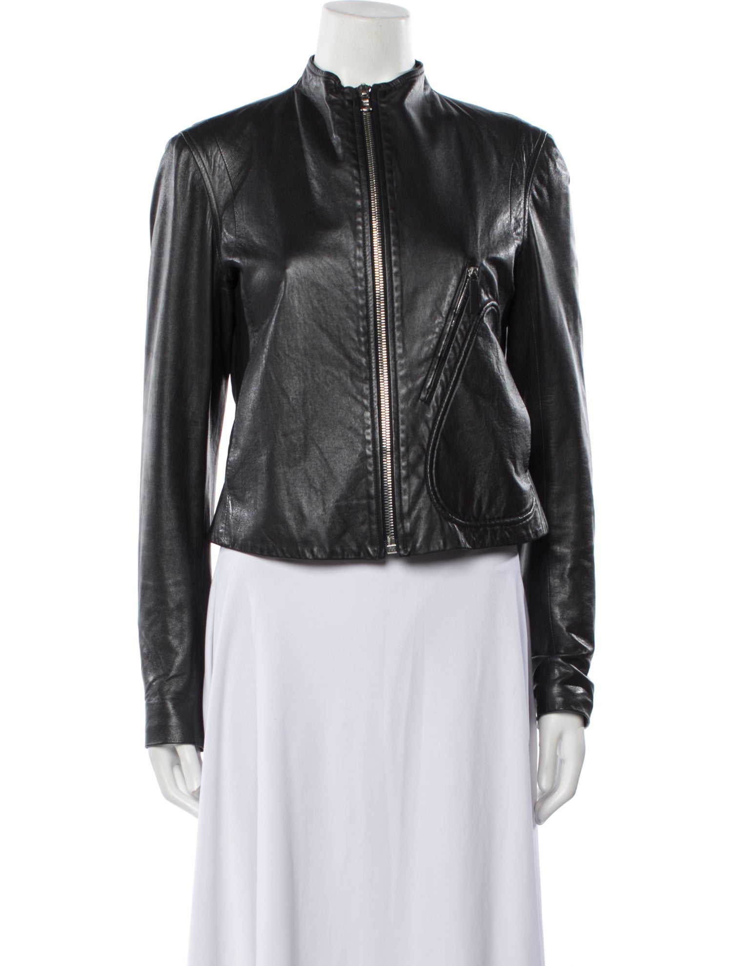 The Row Leather Biker Jacket - Grey Jackets, Clothing - THR173753 | The ...