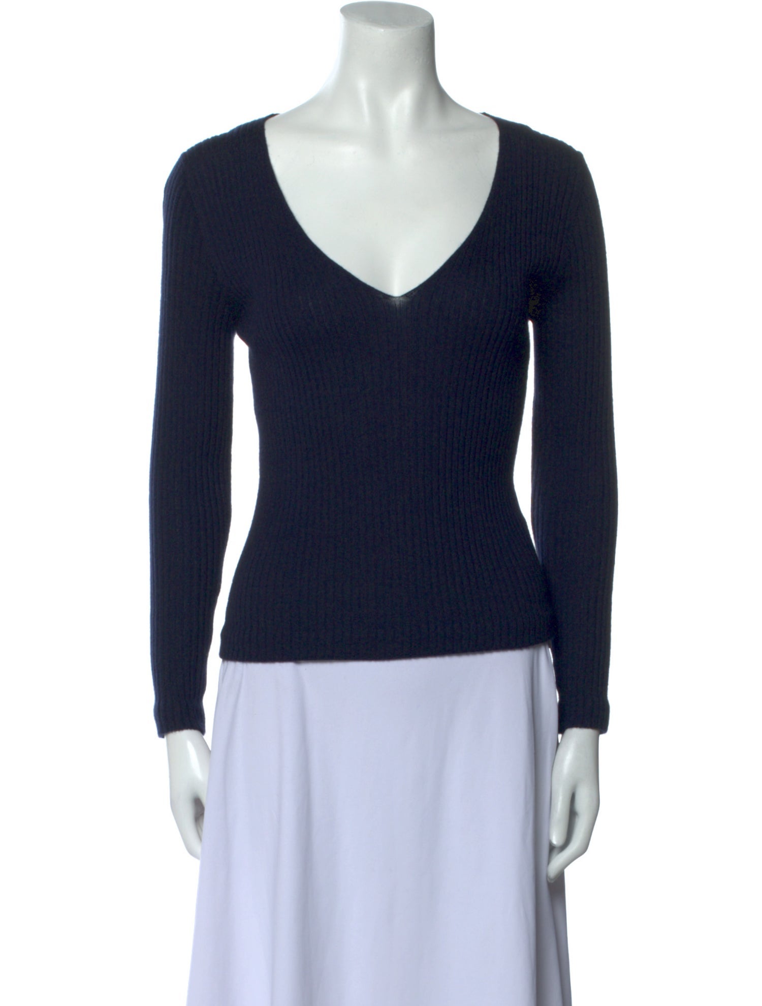 The Row Cashmere V-Neck Sweater - Blue Knitwear, Clothing - THR175935 ...