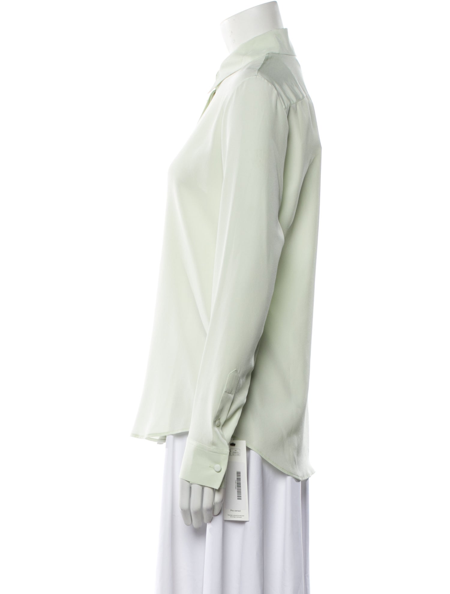 The Row Petah Silk Button-Up Top - Green Tops, Clothing - THR179340 ...