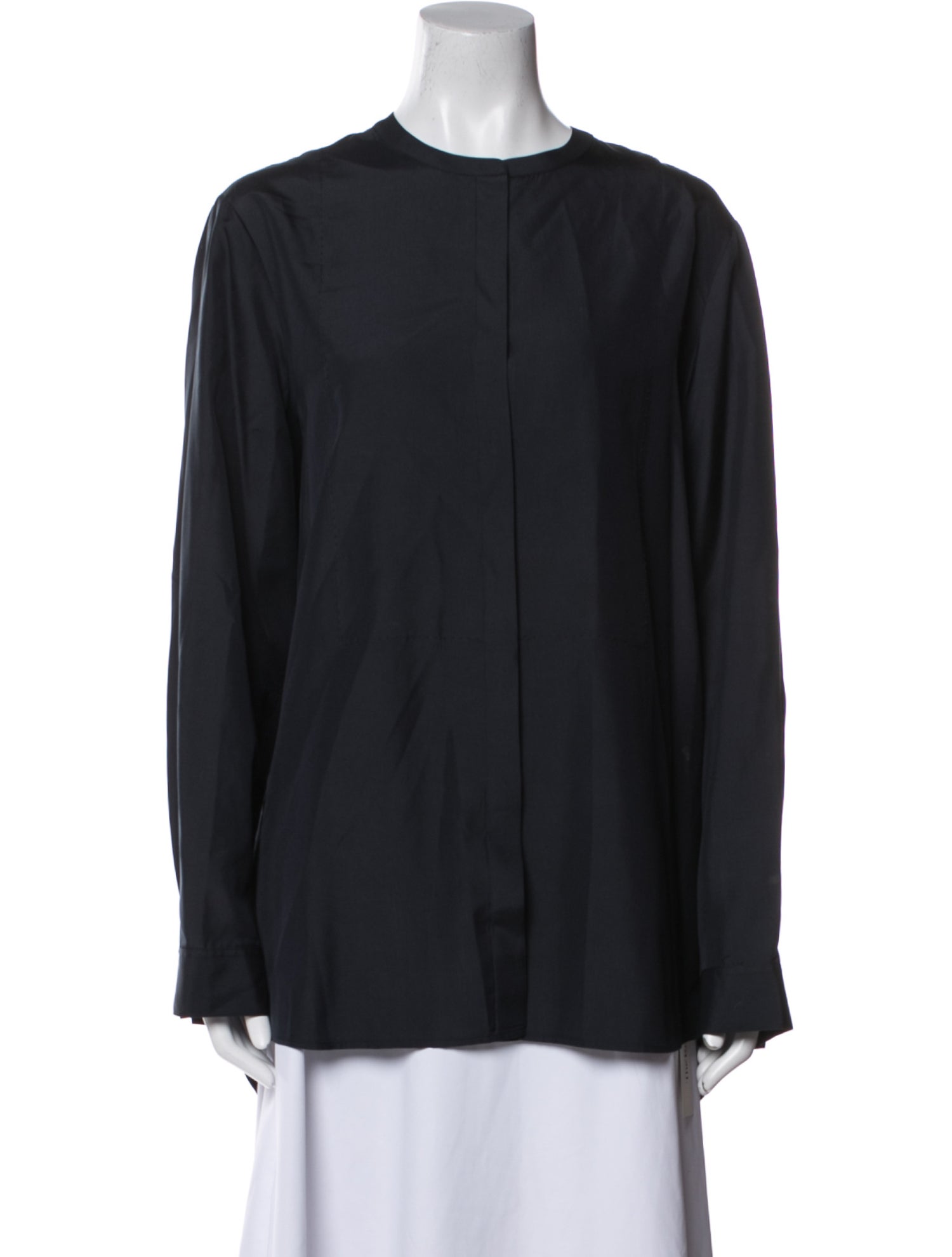 The Row Silk Crew Neck Blouse - Black Tops, Clothing - THR184415 | The ...