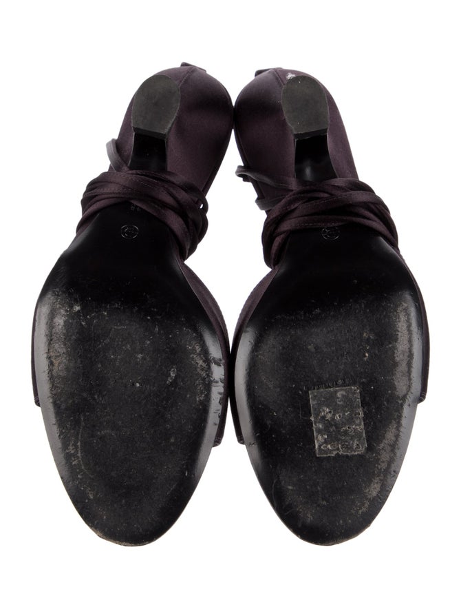 The Row Satin Tassel Accents Sandals - Purple Sandals, Shoes ...