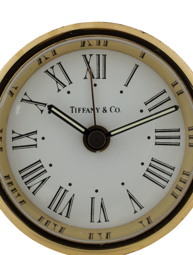 Tiffany & Co. Brass Desk Clock - Gold Decorative Accents, Decor ...