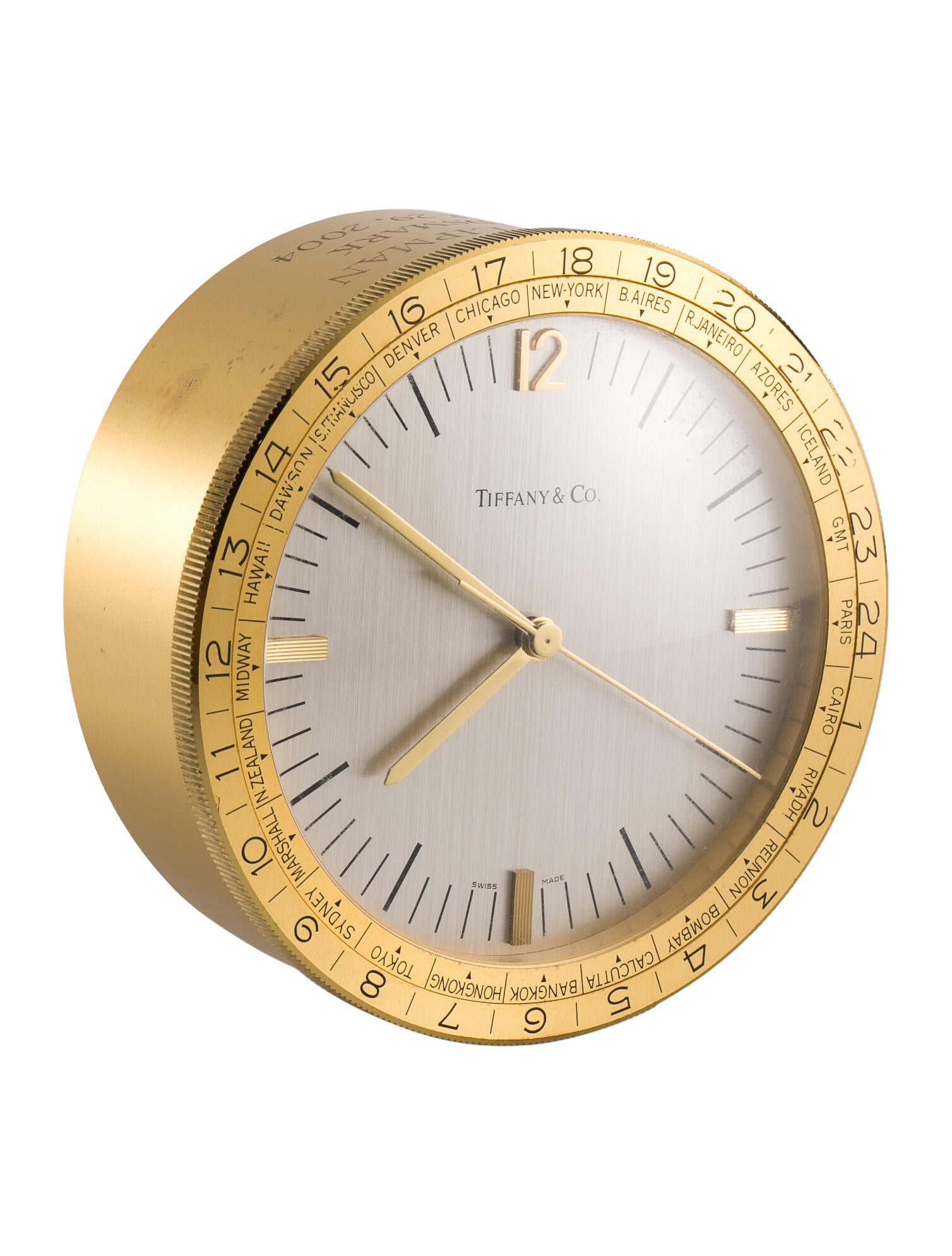 Tiffany & Co. World Time Desk Clock - Gold Decorative Accents, Decor ...