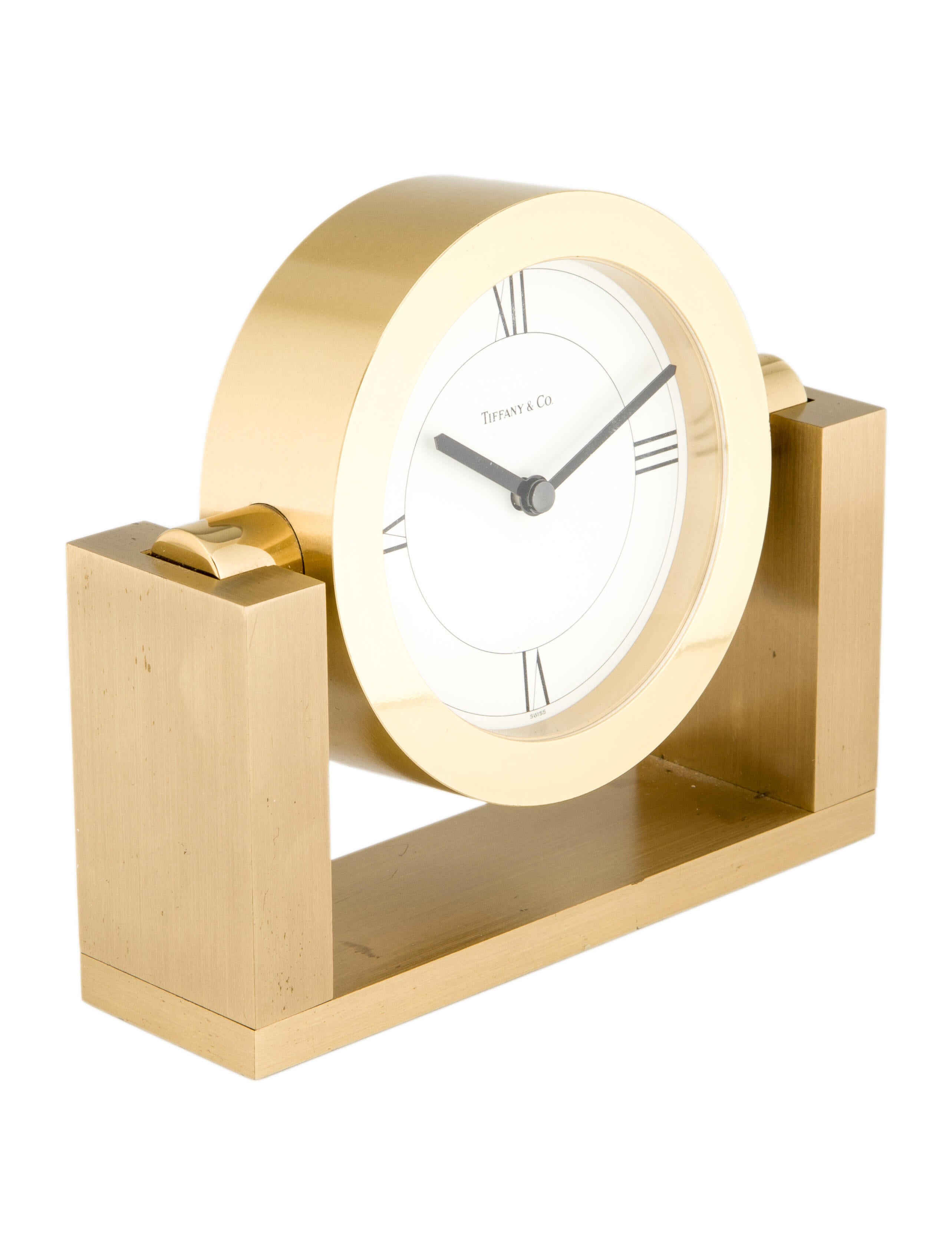 Tiffany & Co. Swing Desk Clock - Gold Decorative Accents, Decor ...