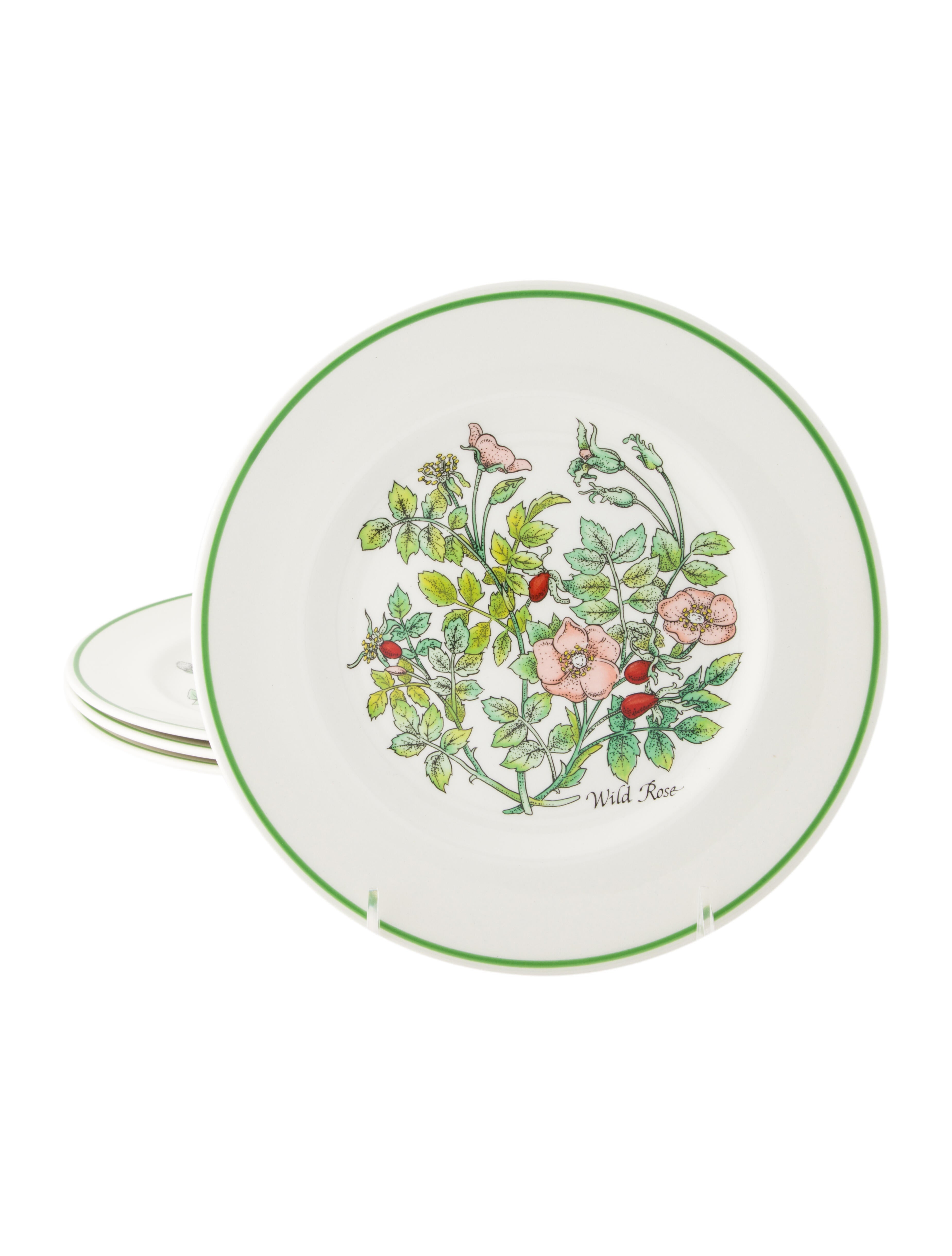 Tiffany & Co. Set of 4 Wild Flowers Salad Plates - Green, 4 pieces ...