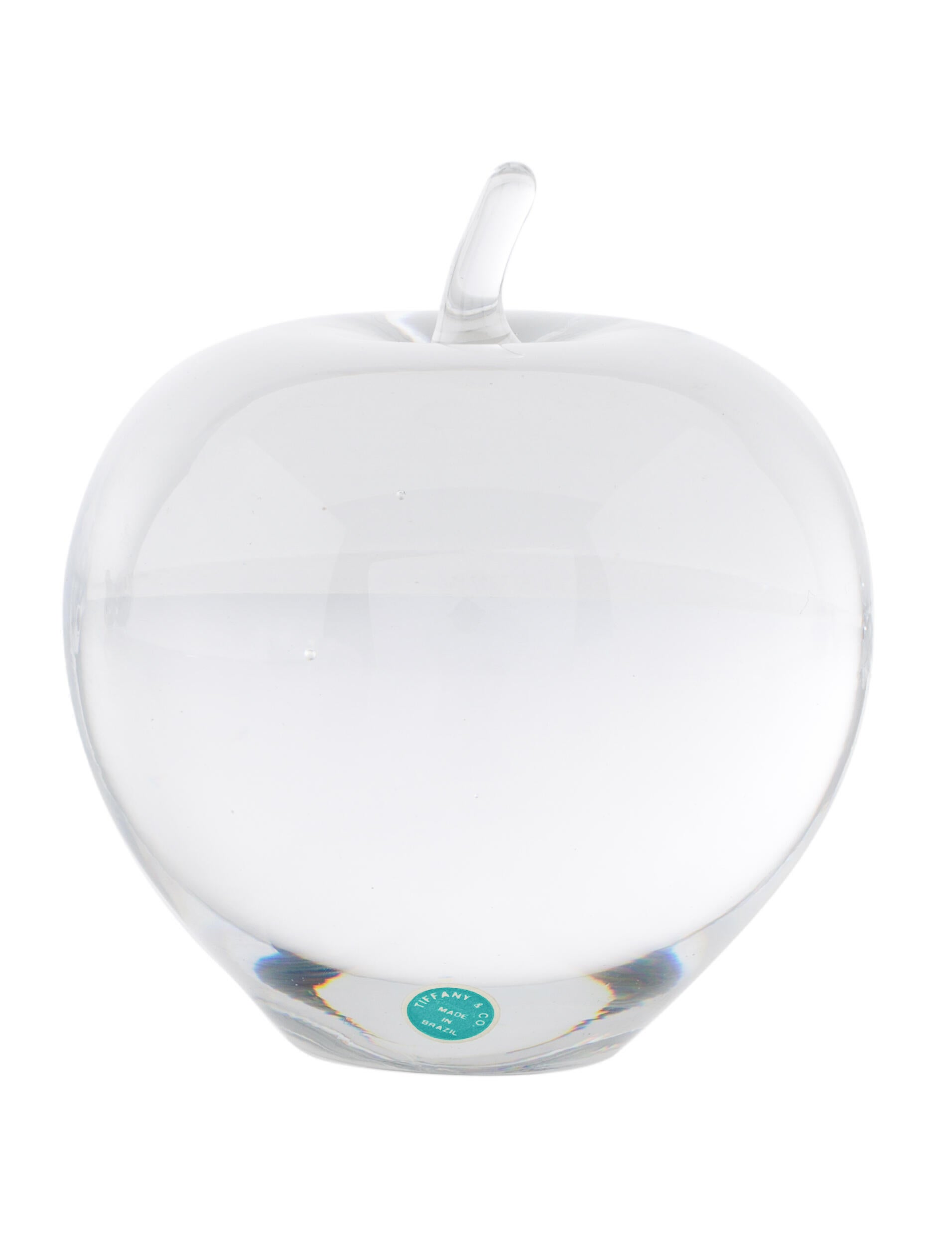 Tiffany & Co. Crystal Apple Paperweight - Clear Decorative Accents ...