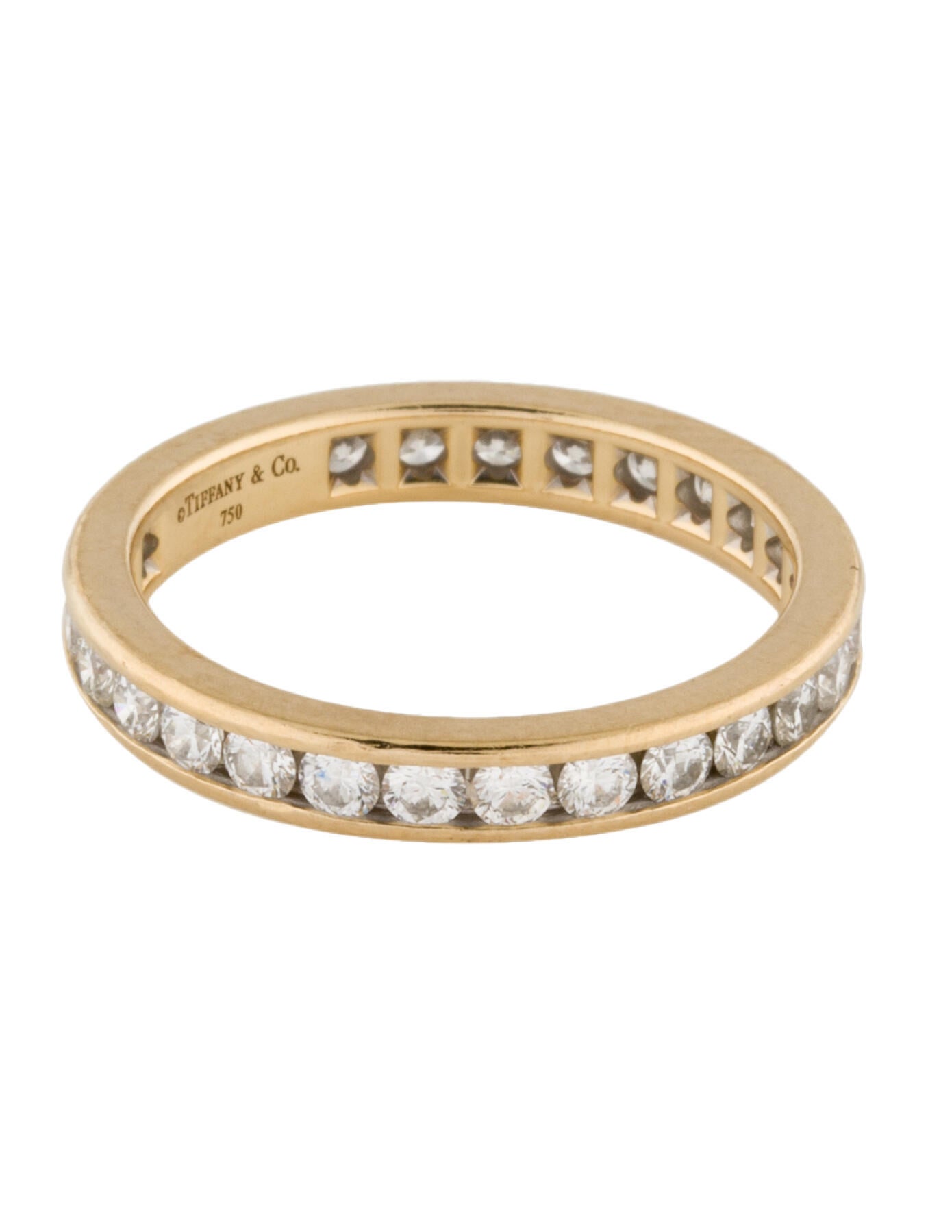 Tiffany & Co. 18K Diamond Wedding Band Ring - 18K Yellow Gold Eternity ...