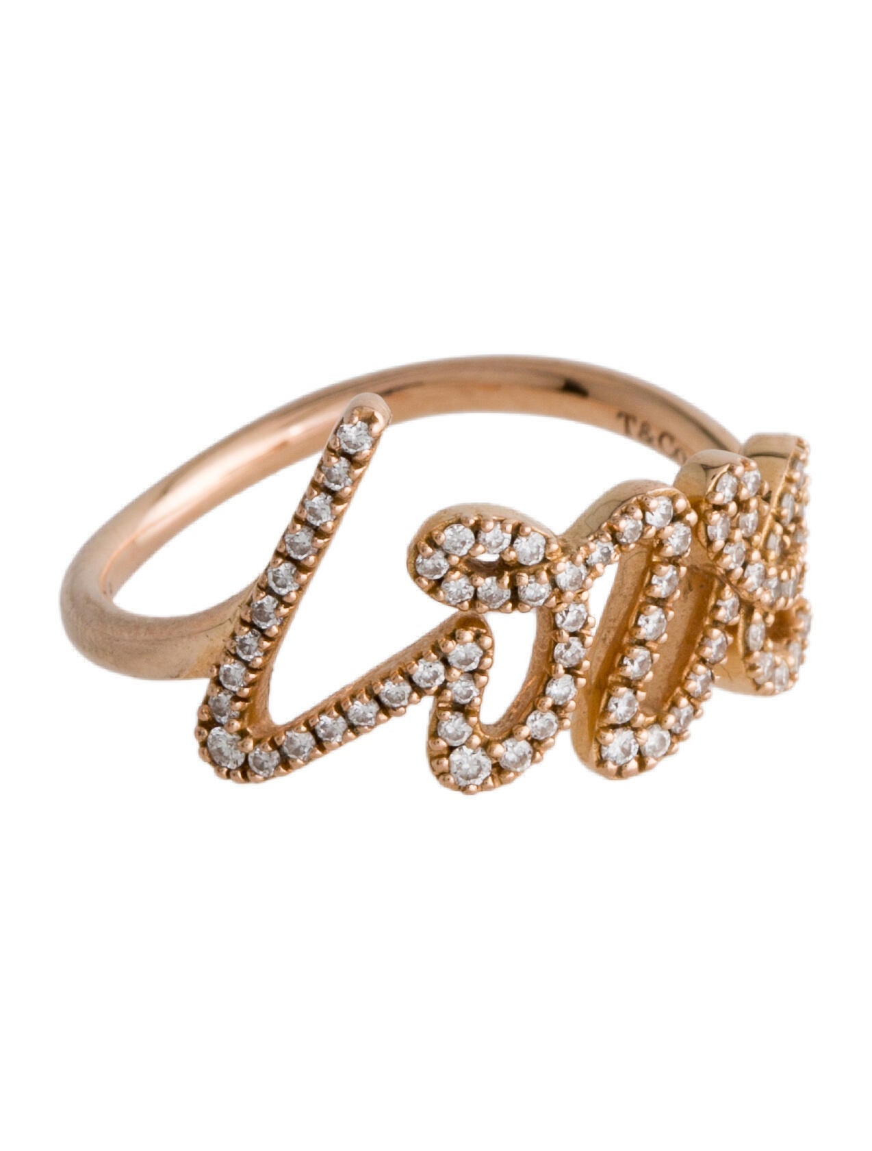 Tiffany & Co. 18K Diamond Graffiti Love Ring - 18K Rose Gold Cocktail ...