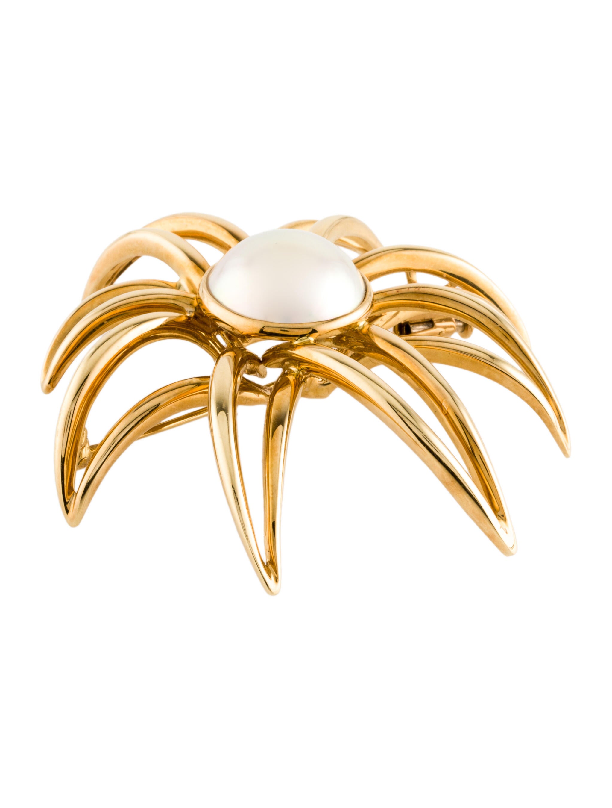 Tiffany & Co. Vintage 18K Mabé Pearl Fireworks Brooch - 18K Yellow Gold ...