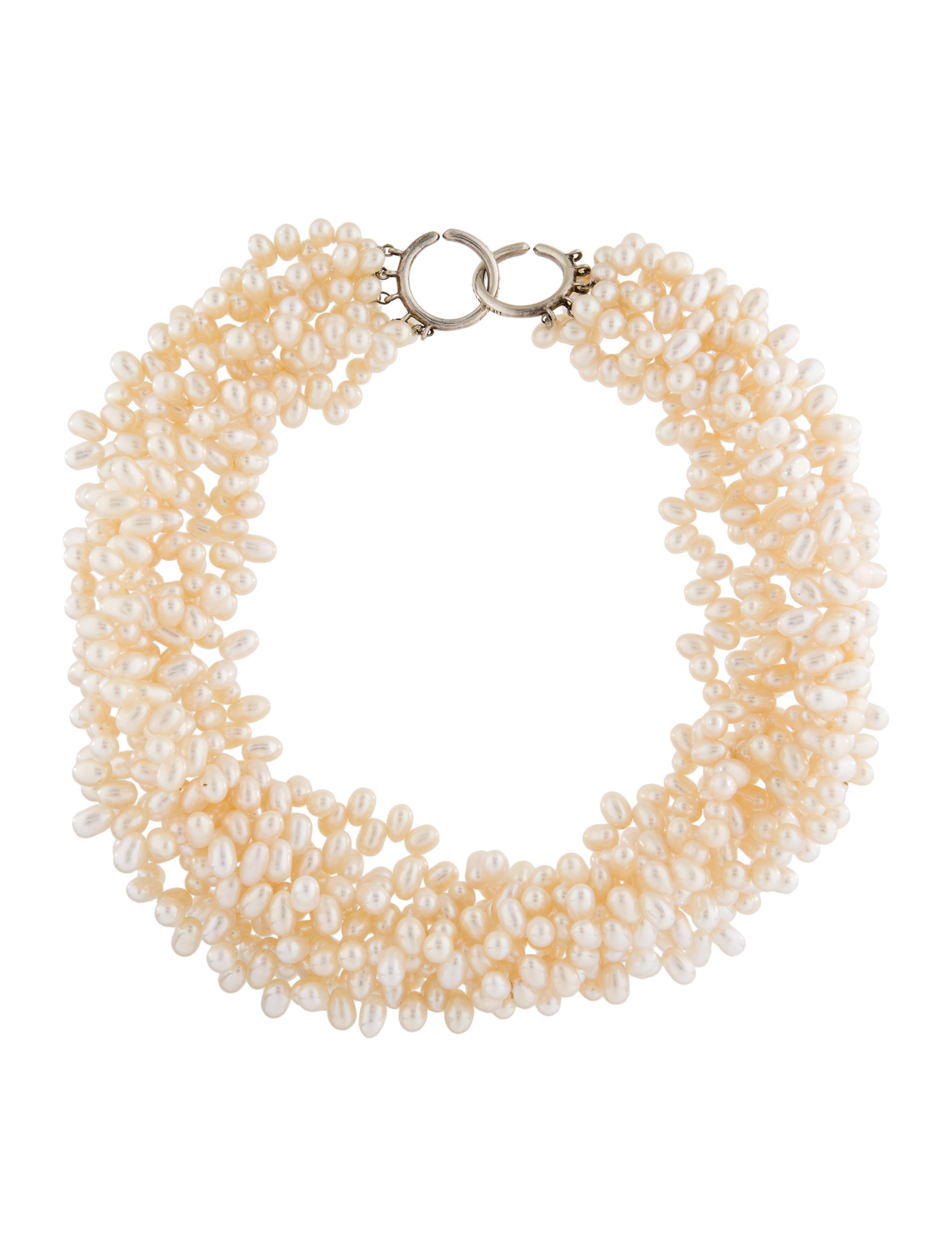 Tiffany & Co. Vintage Pearl Torsade Necklace - Sterling Silver ...
