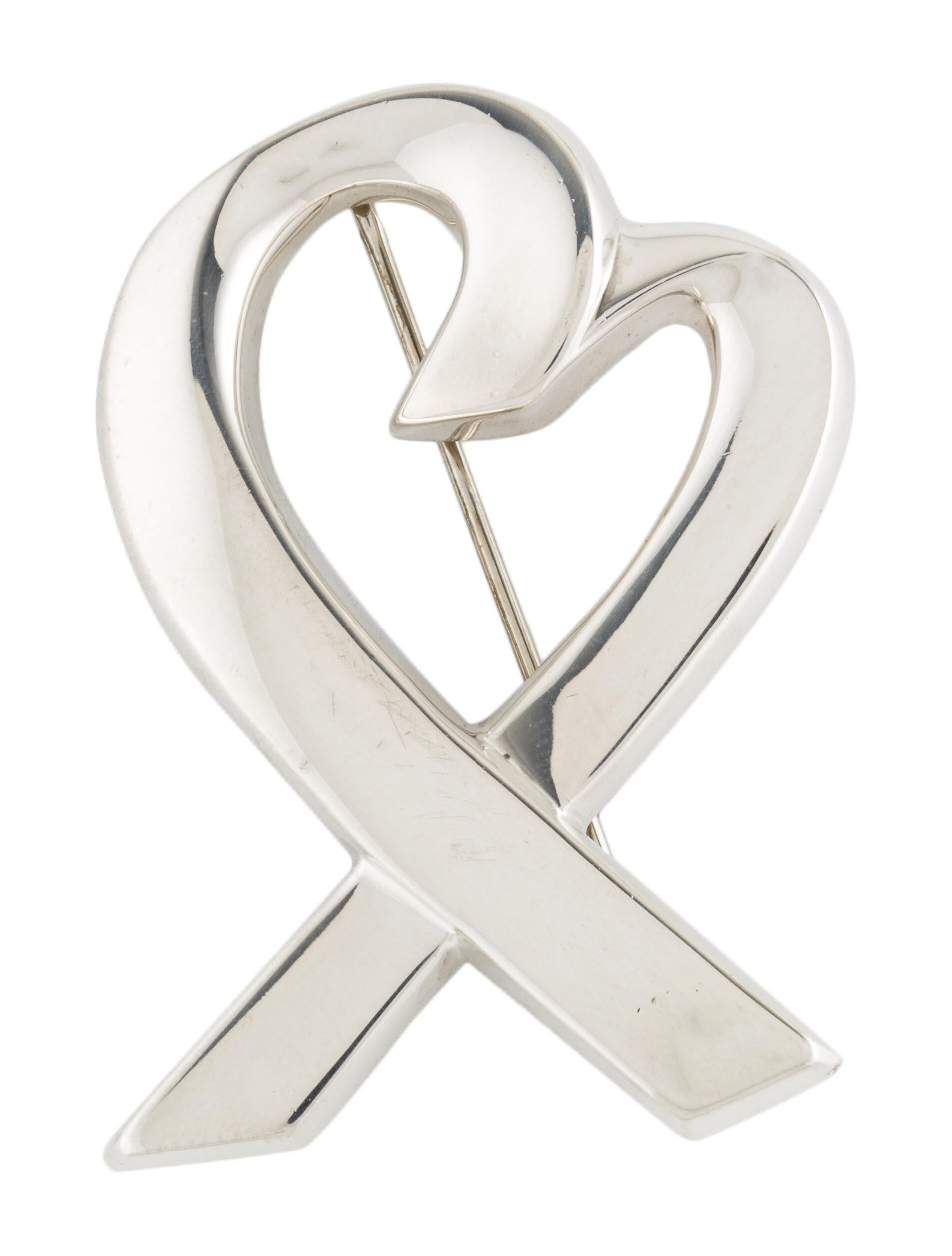 Tiffany & Co. Vintage Love & Kisses Brooch - Sterling Silver Pin ...