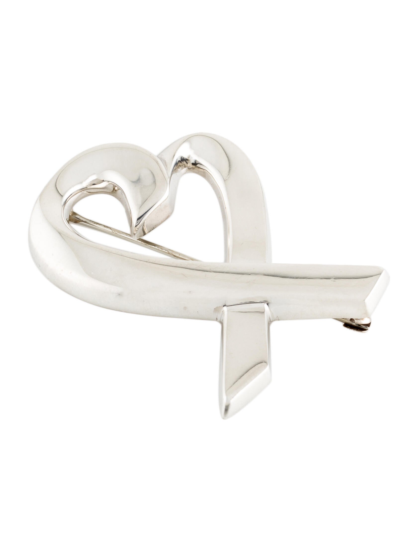 Tiffany & Co. Vintage Love & Kisses Brooch - Sterling Silver Pin ...