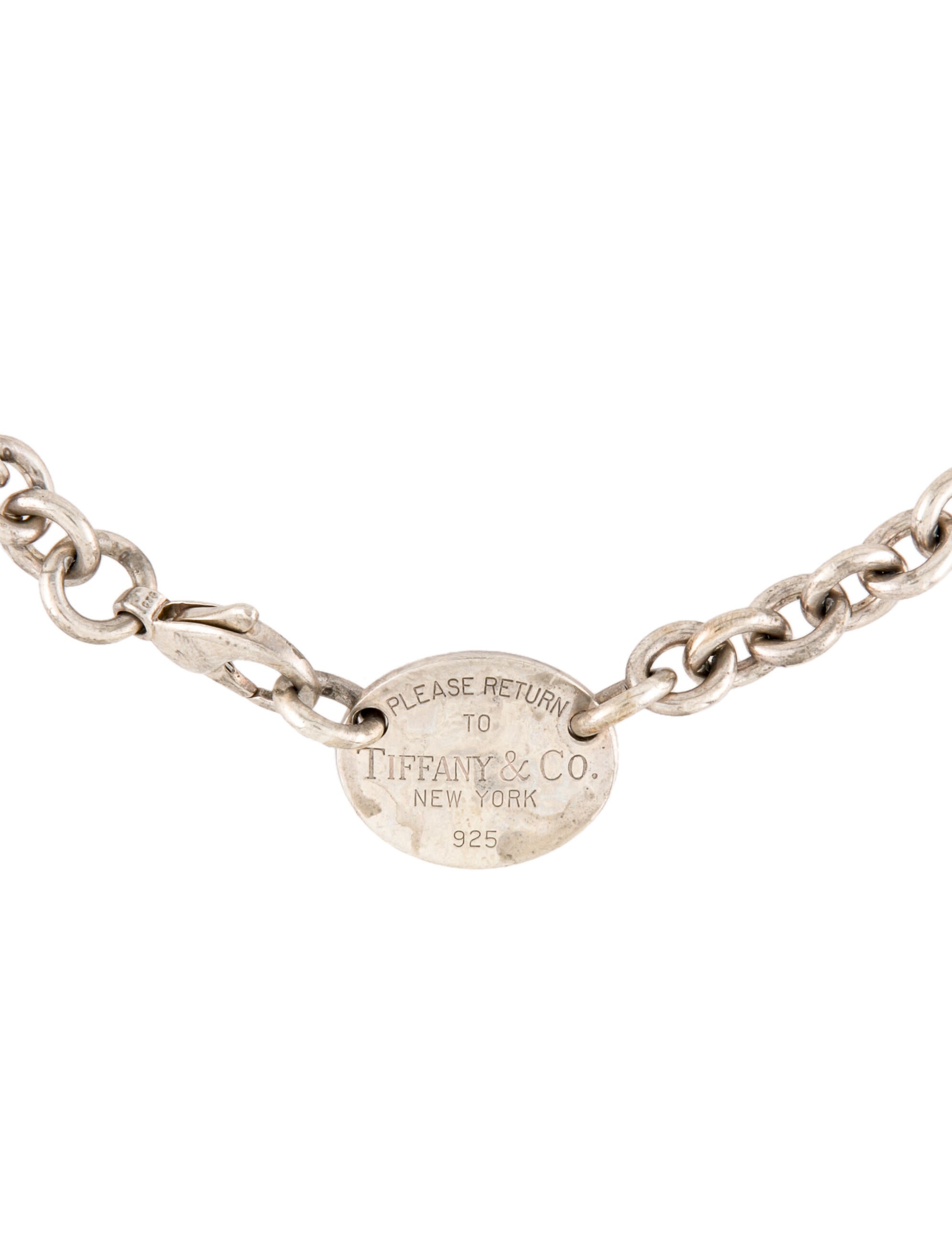 Tiffany & Co. Oval Tag Choker Necklace - Sterling Silver Choker ...