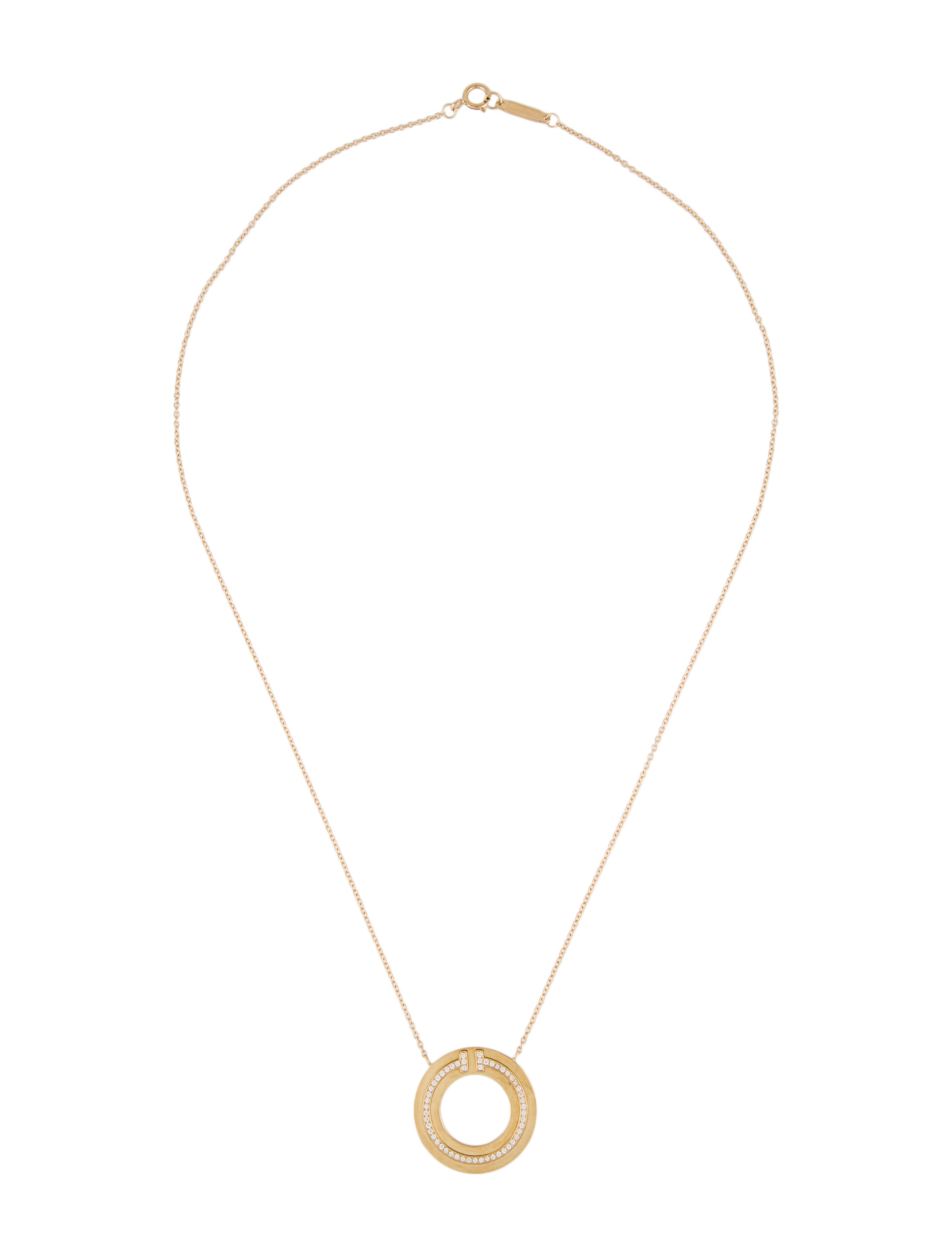 Tiffany & Co. 18K Diamond Circle Pendant Necklace - 18K Yellow Gold ...