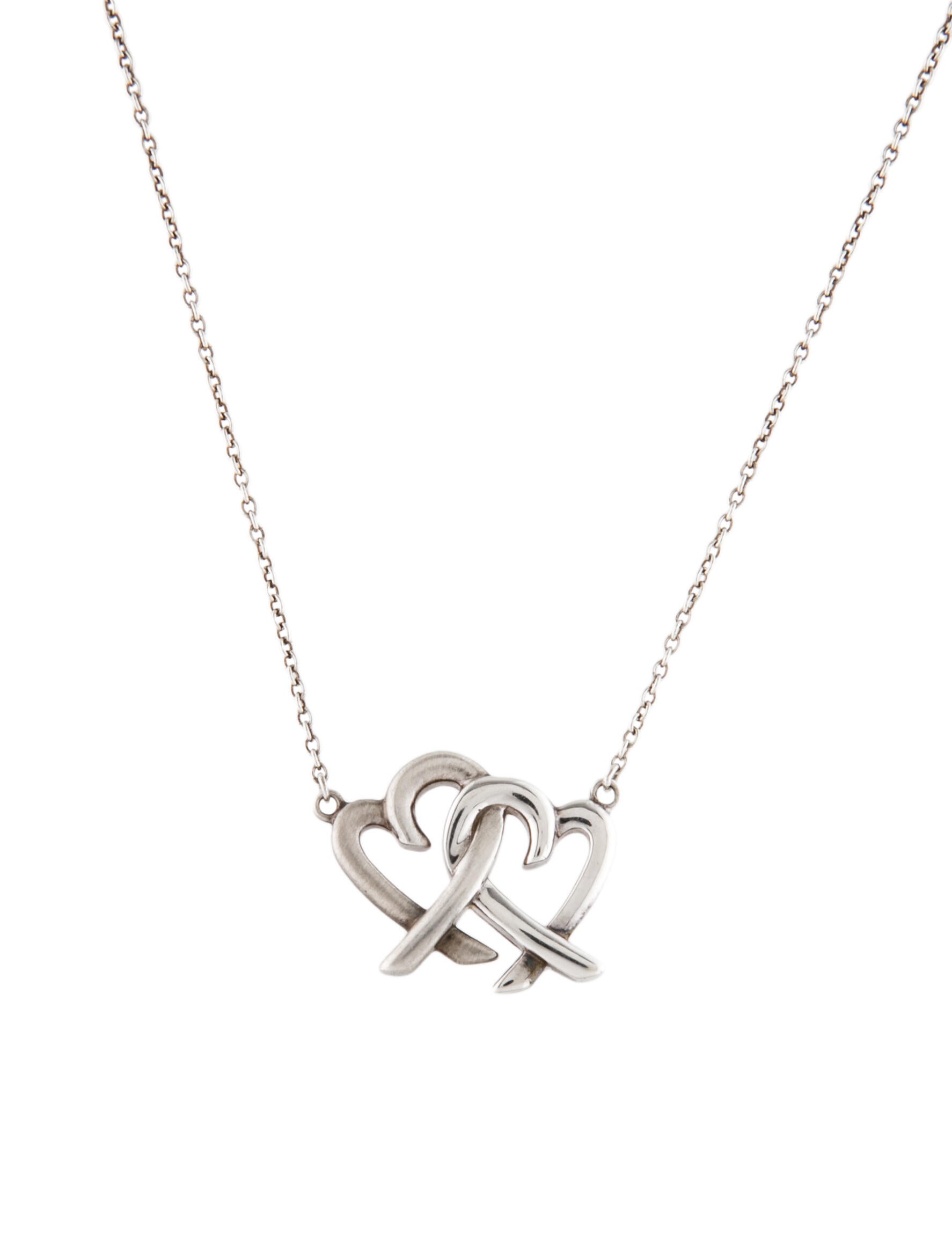 Tiffany & Co. Loving Heart Interlocking Pendant Necklace - Sterling ...