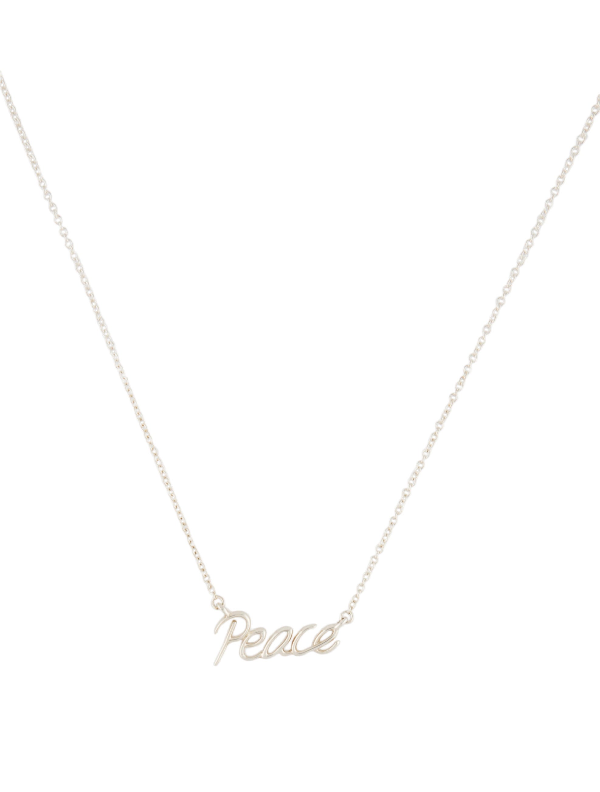 Tiffany & Co. Graffiti Peace Pendant Necklace - Sterling Silver Pendant ...