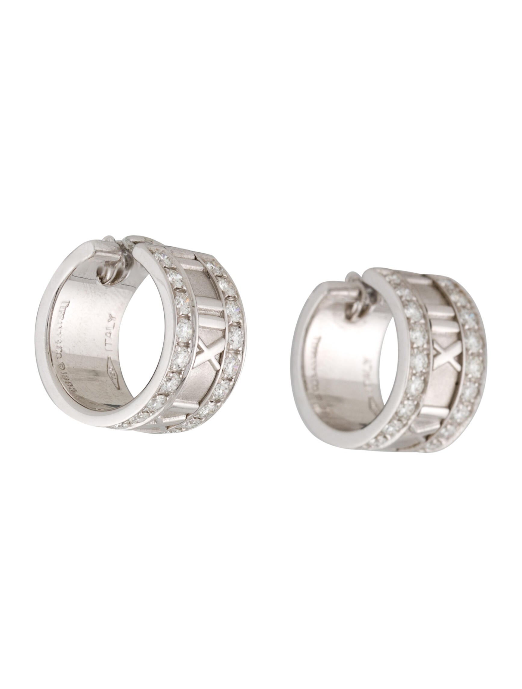 Tiffany & Co. 18K Diamond Metro Hoop Earrings - 18K White Gold Hoop ...
