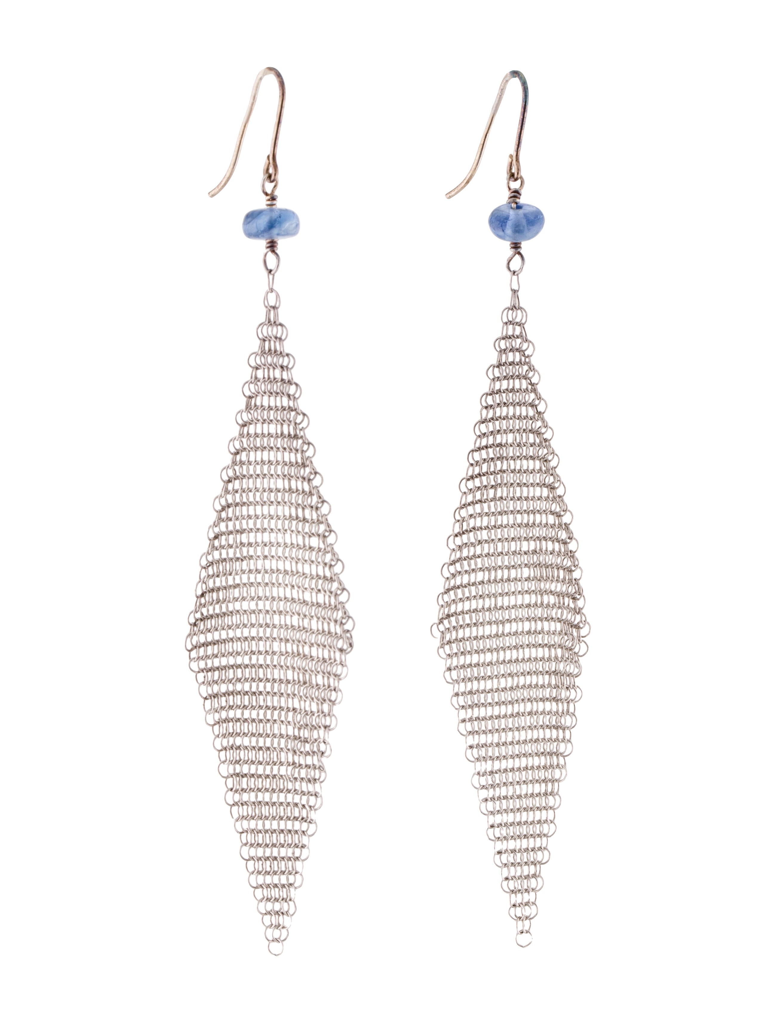 Tiffany & Co. Sapphire Mesh Drop Earrings - Sterling Silver Drop ...