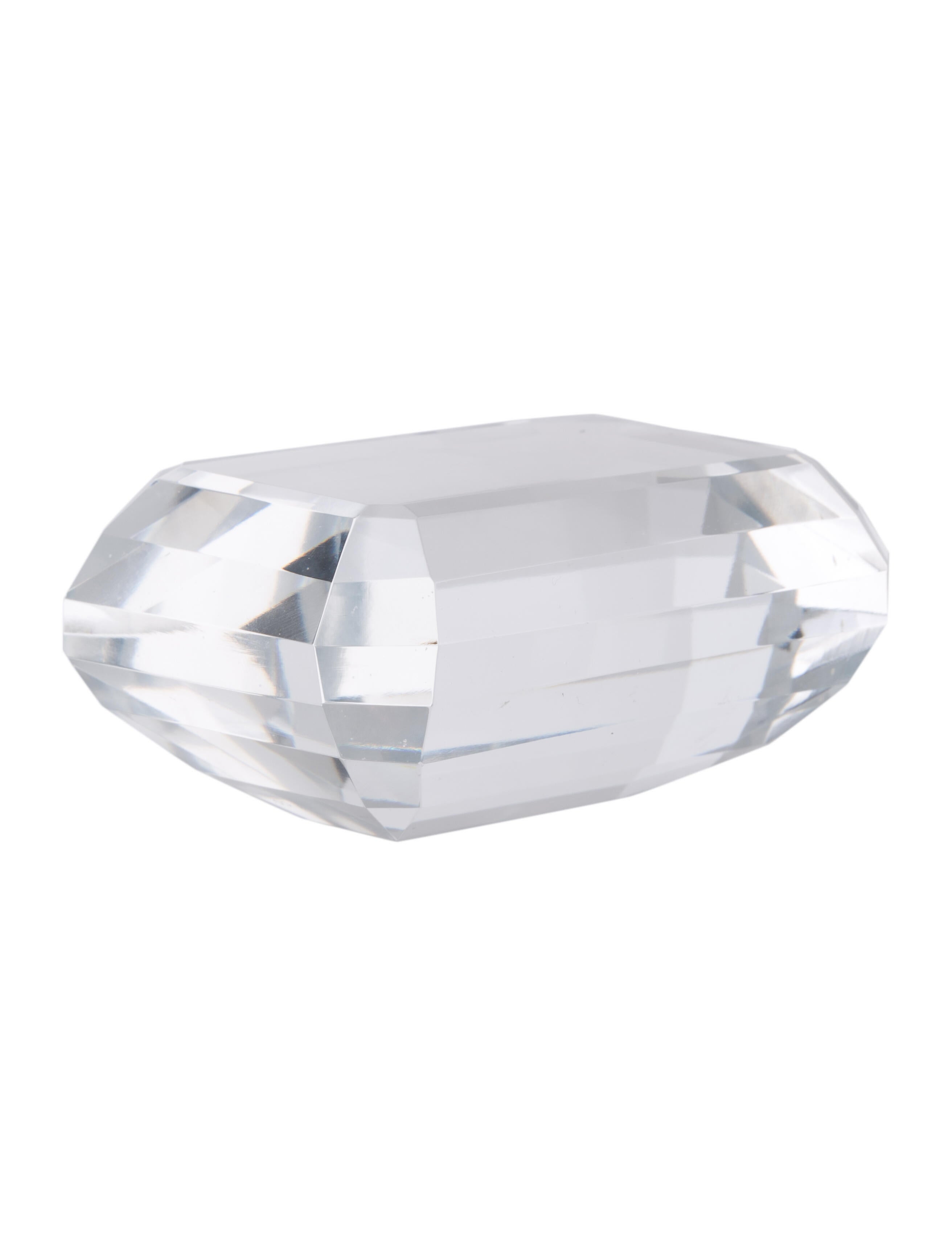 Tiffany & Co. Emerald-Cut Crystal Paperweight - Clear Decorative ...