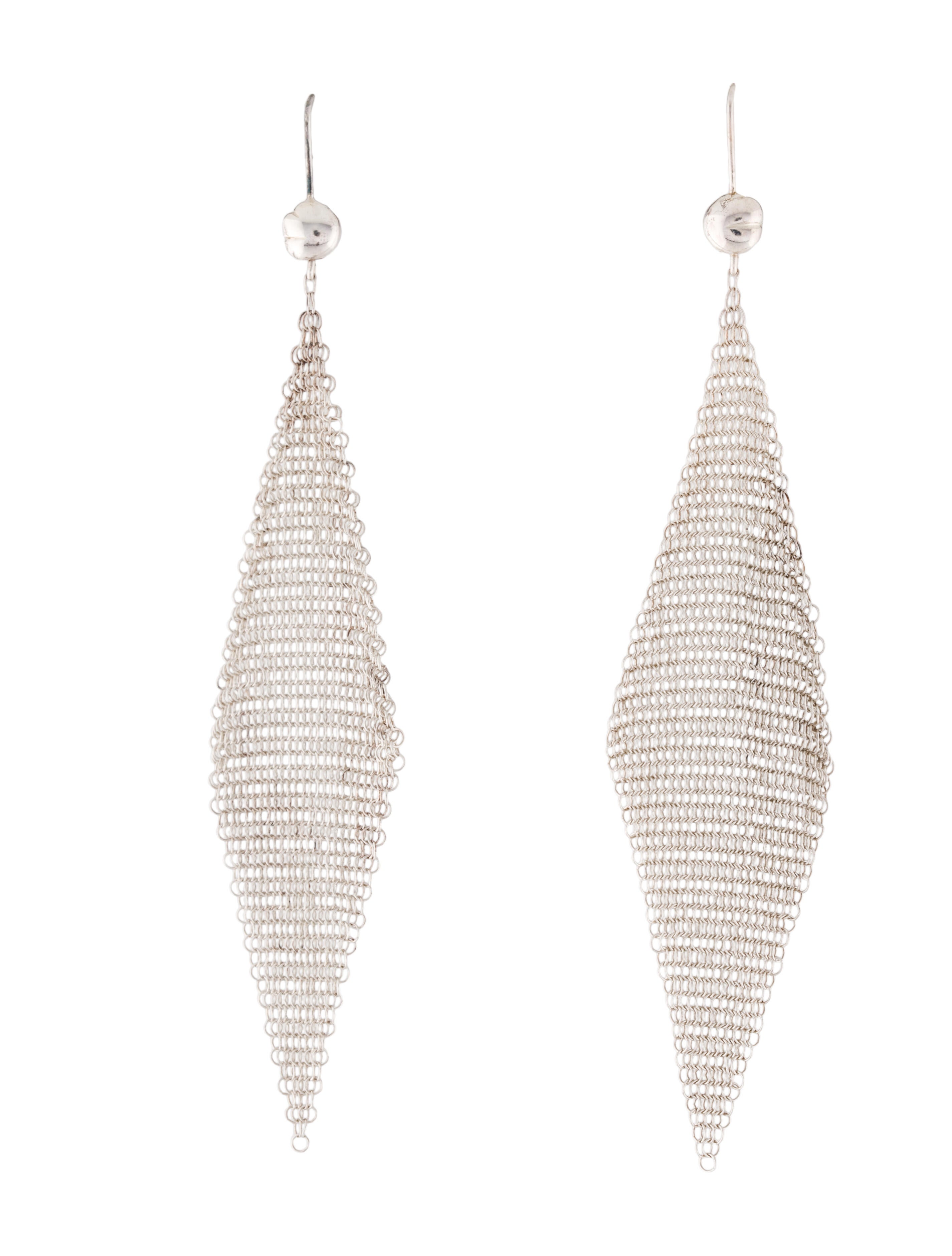 Tiffany & Co. Platinum Diamond Grace Earrings - 950 Platinum Drop ...