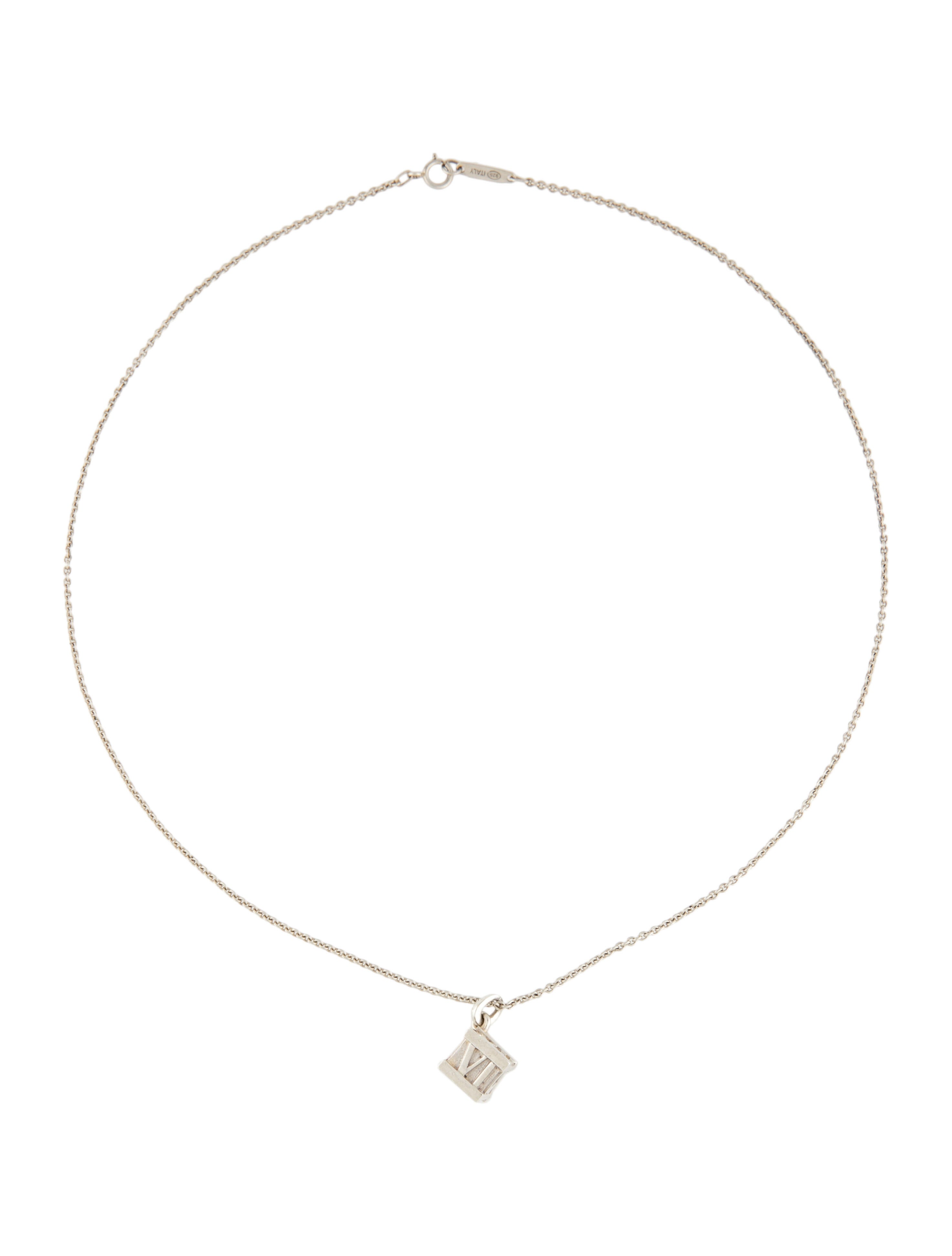 Tiffany & Co. Atlas Cube Pendant Necklace - Sterling Silver Pendant ...