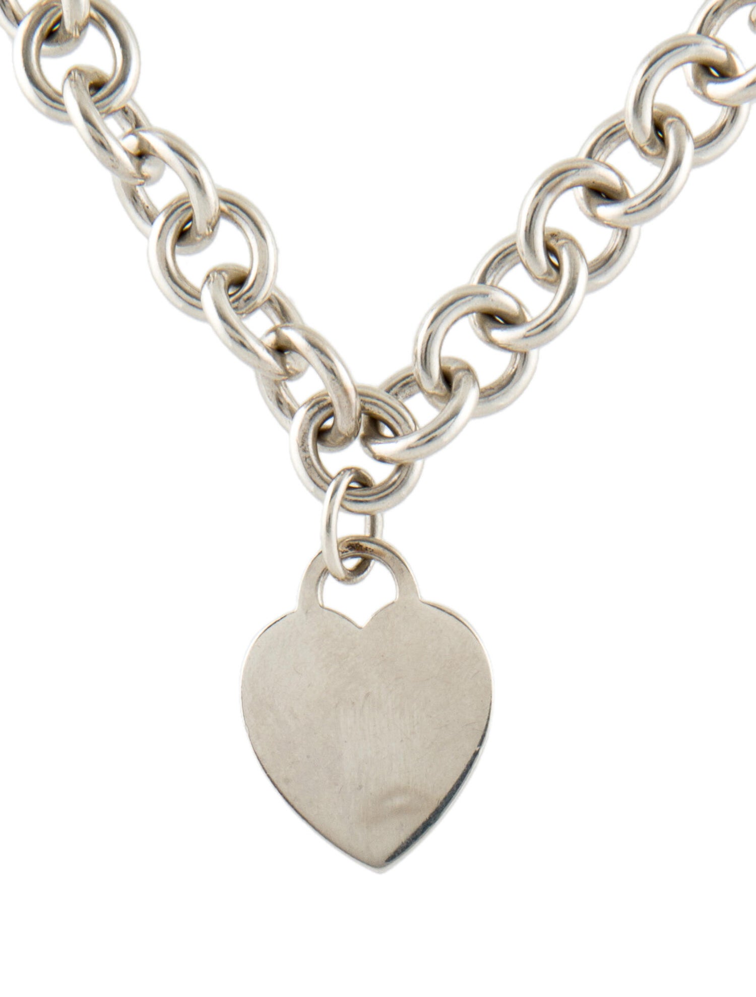 Tiffany & Co. Heart Tag Chain Link Necklace - Sterling Silver Pendant ...