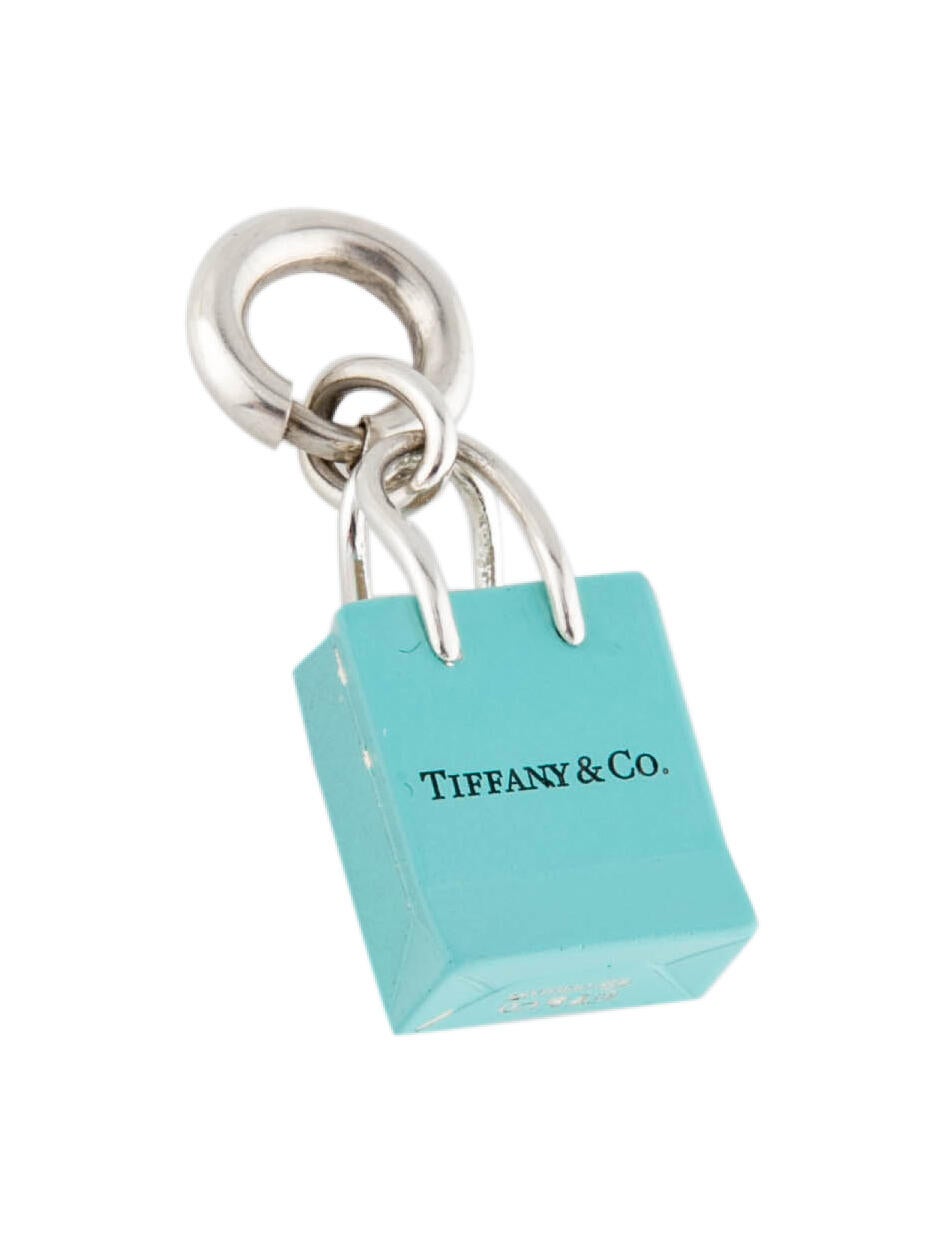Tiffany & Co. Enamel Shopping Bag Charm - Blue Charm, Bracelets ...