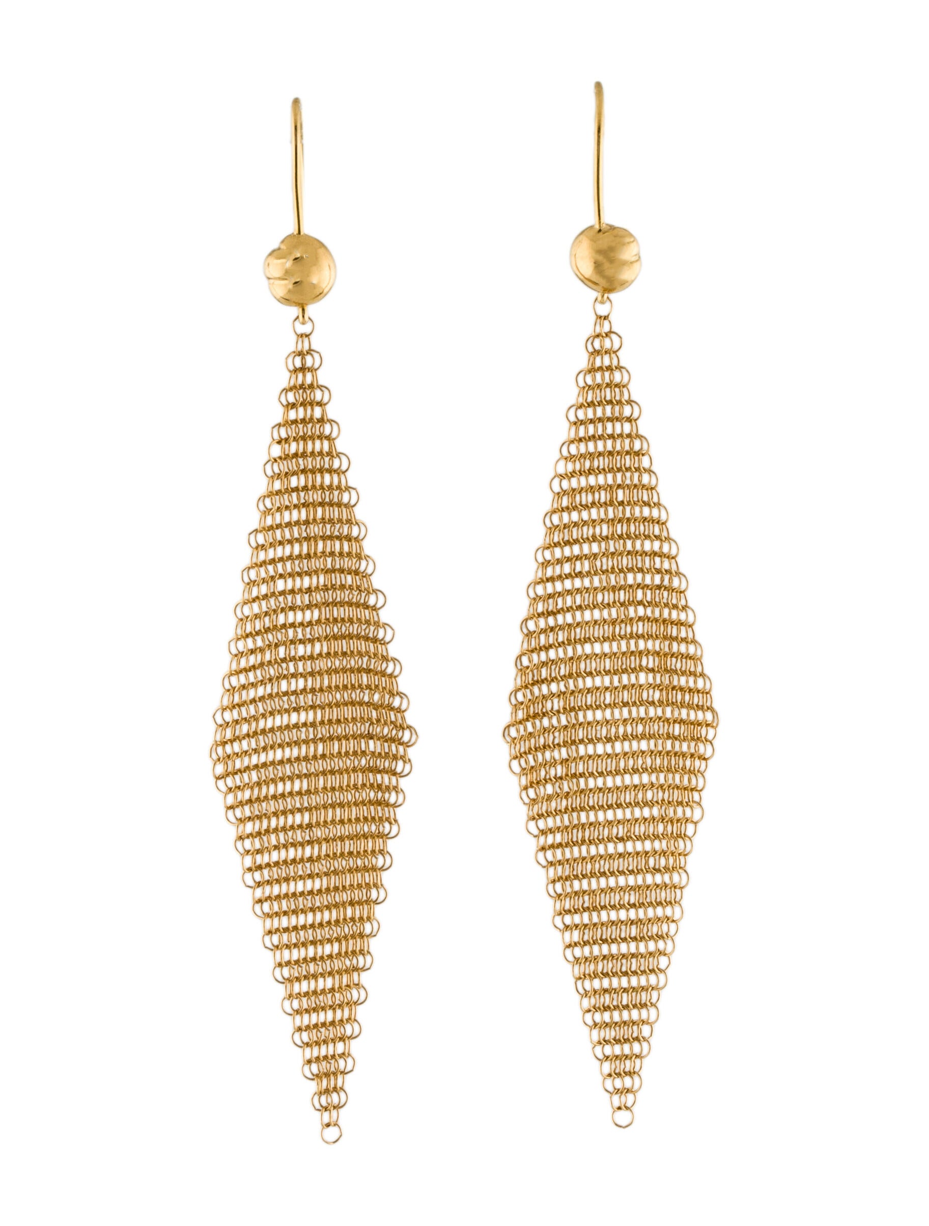 Tiffany & Co. 18K Vintage Mesh Drop Earrings - 18K Yellow Gold Drop ...