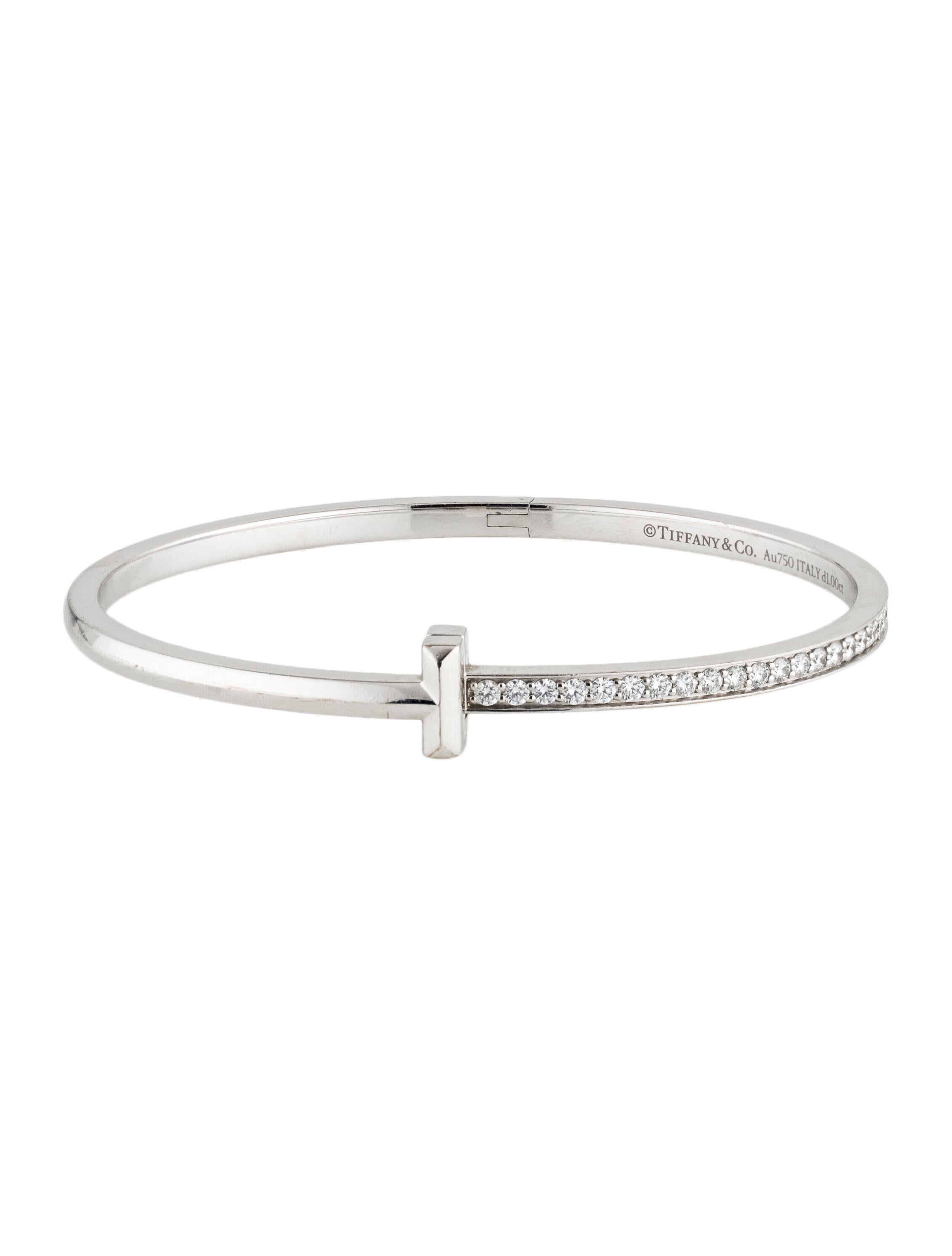 Tiffany & Co. 18K Diamond Lock Bangle - 18K Yellow Gold Bangle ...
