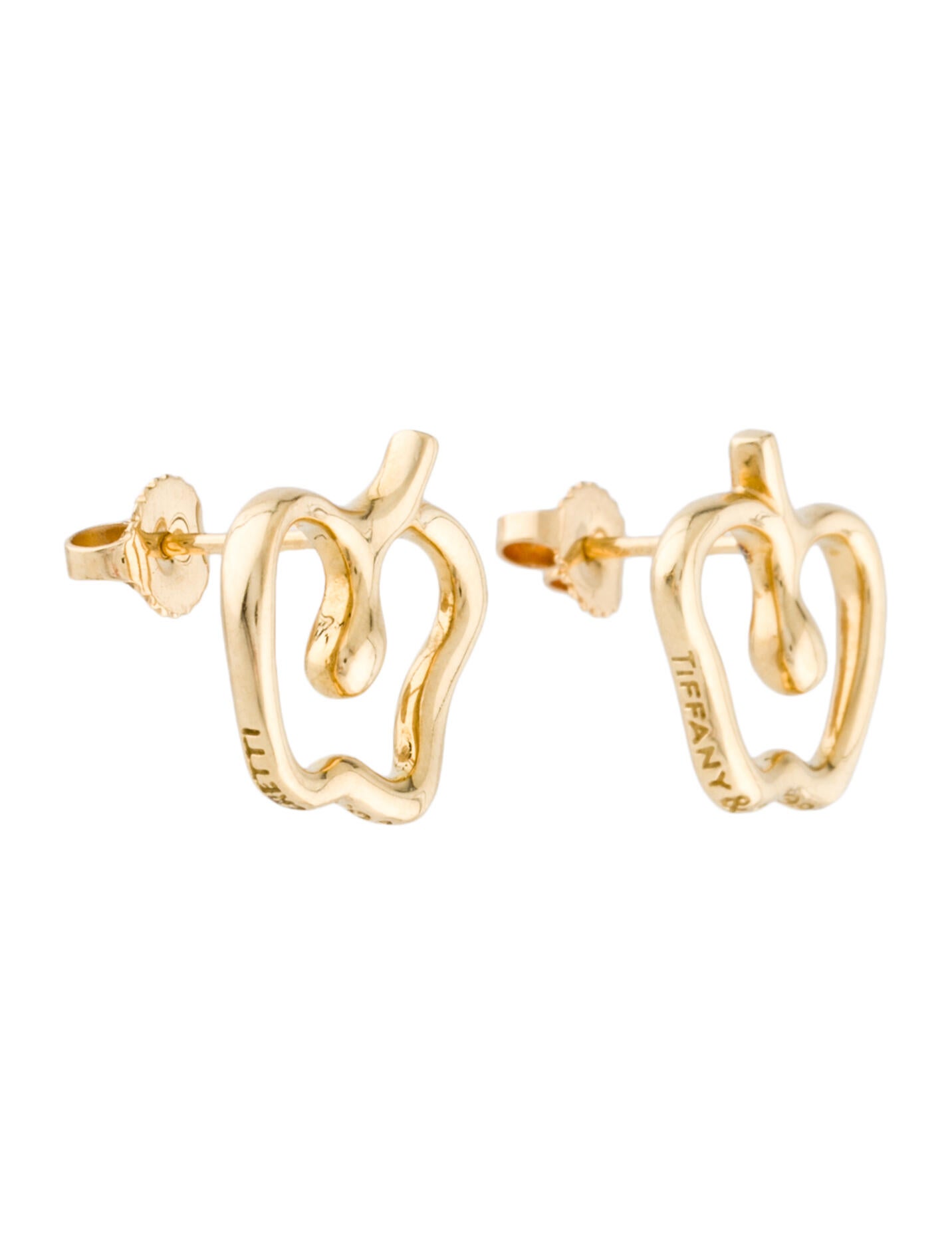 Tiffany & Co. Vintage 18K Open Apple Stud Earrings - 18K Yellow Gold ...