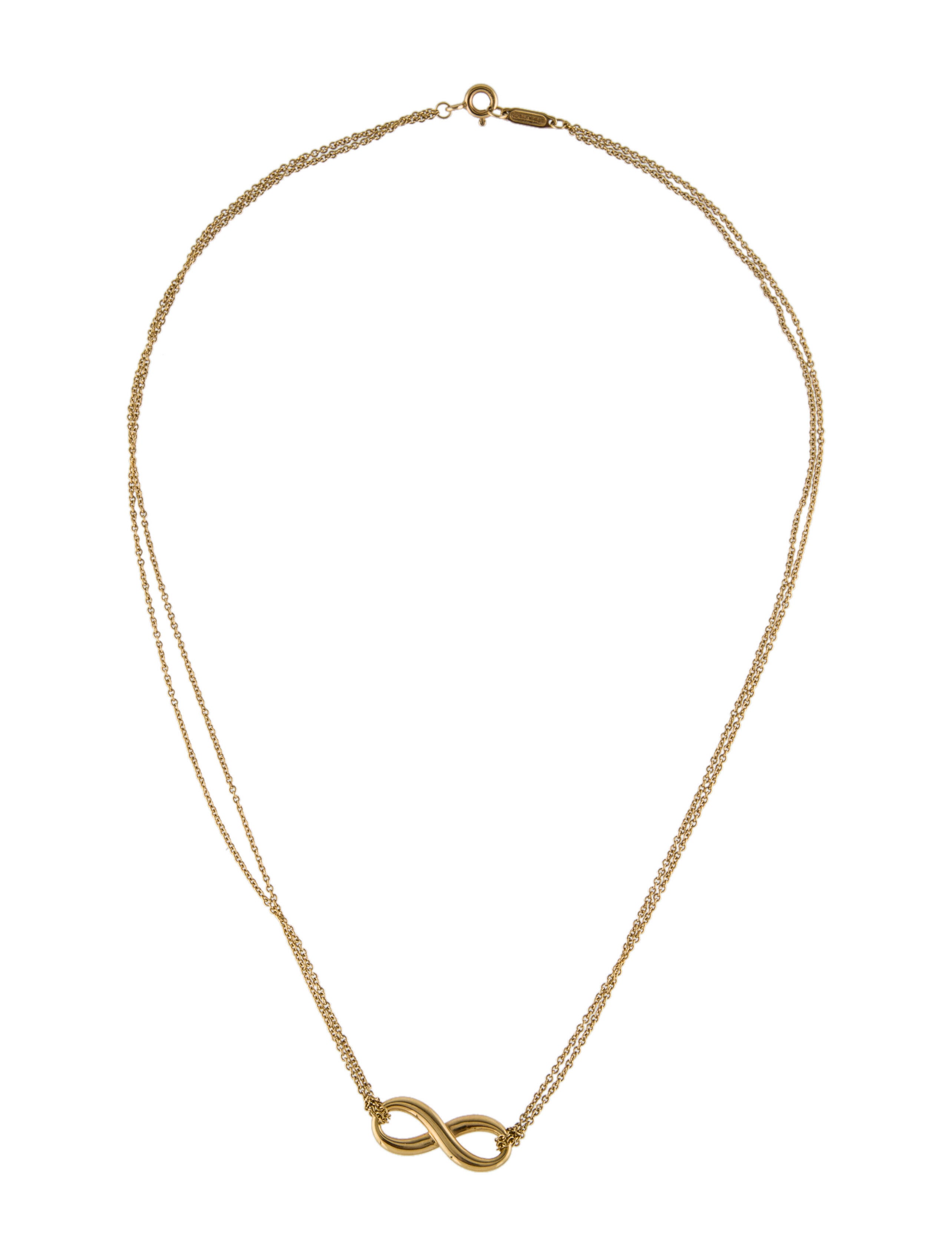 Tiffany & Co. 18K Infinity Pendant Necklace - 18K Yellow Gold Pendant ...