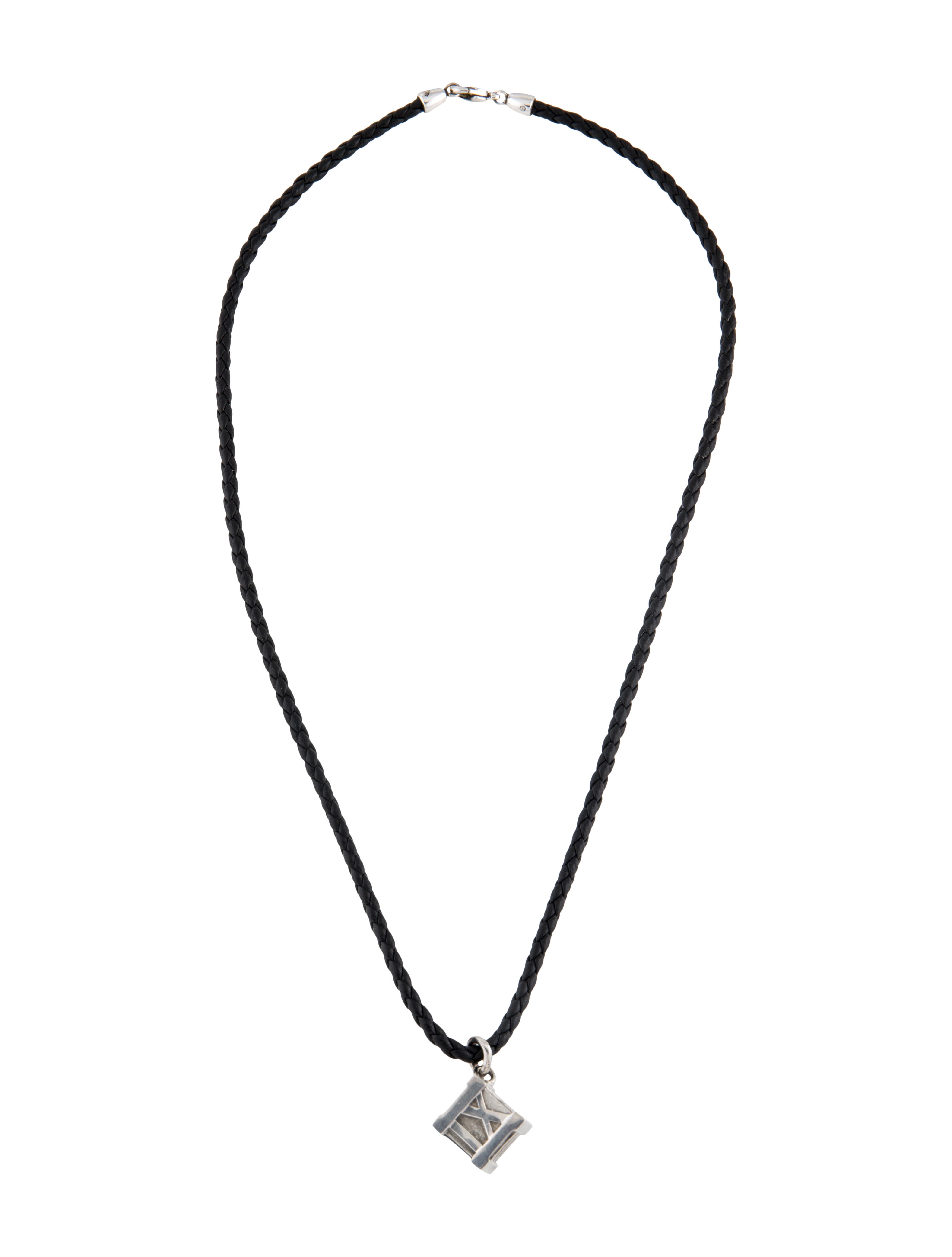 Tiffany & Co. Atlas Cube Pendant Necklace - Black, Sterling Silver ...