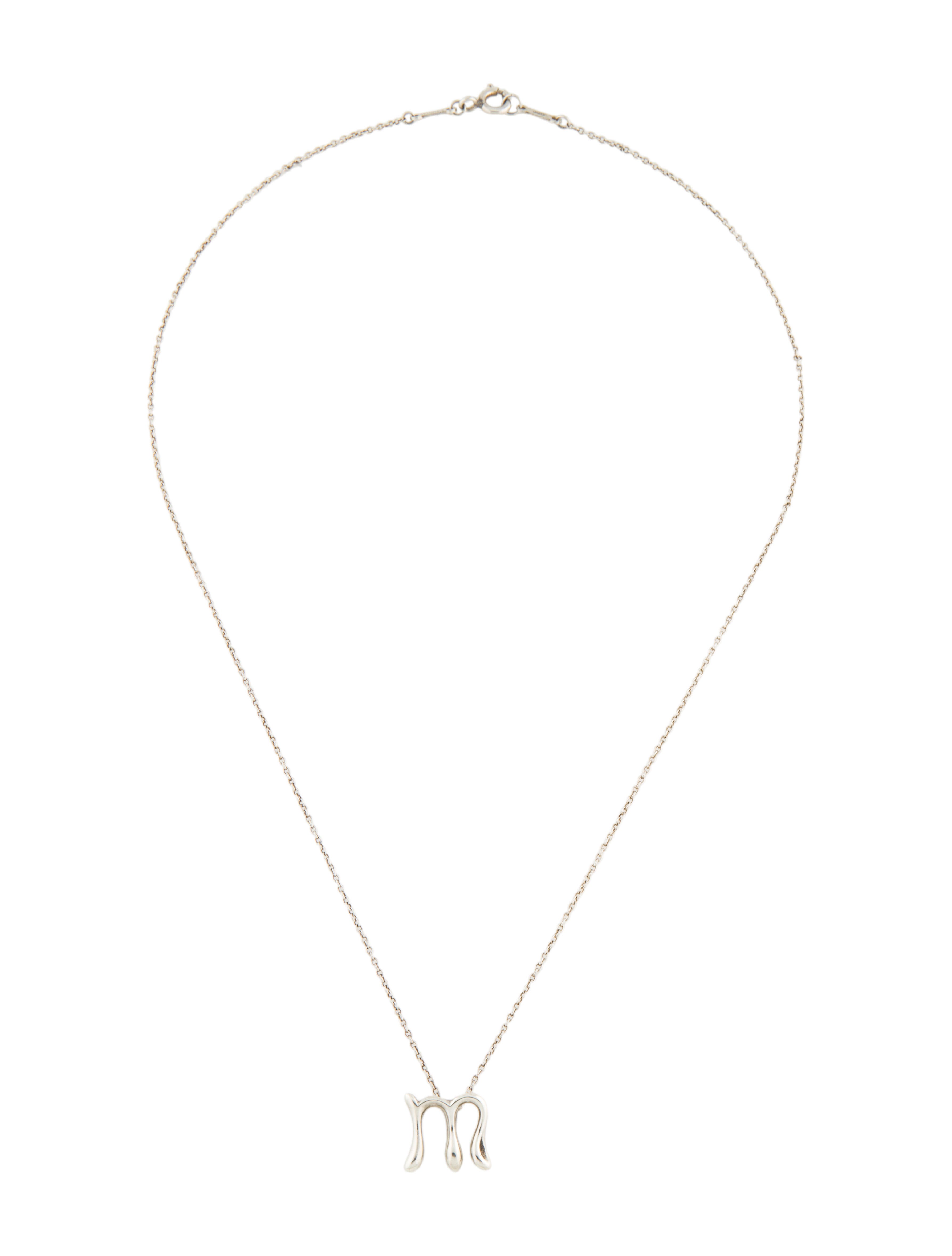 Tiffany & Co. Alphabet Letter M Pendant Necklace - Pendant Necklace ...