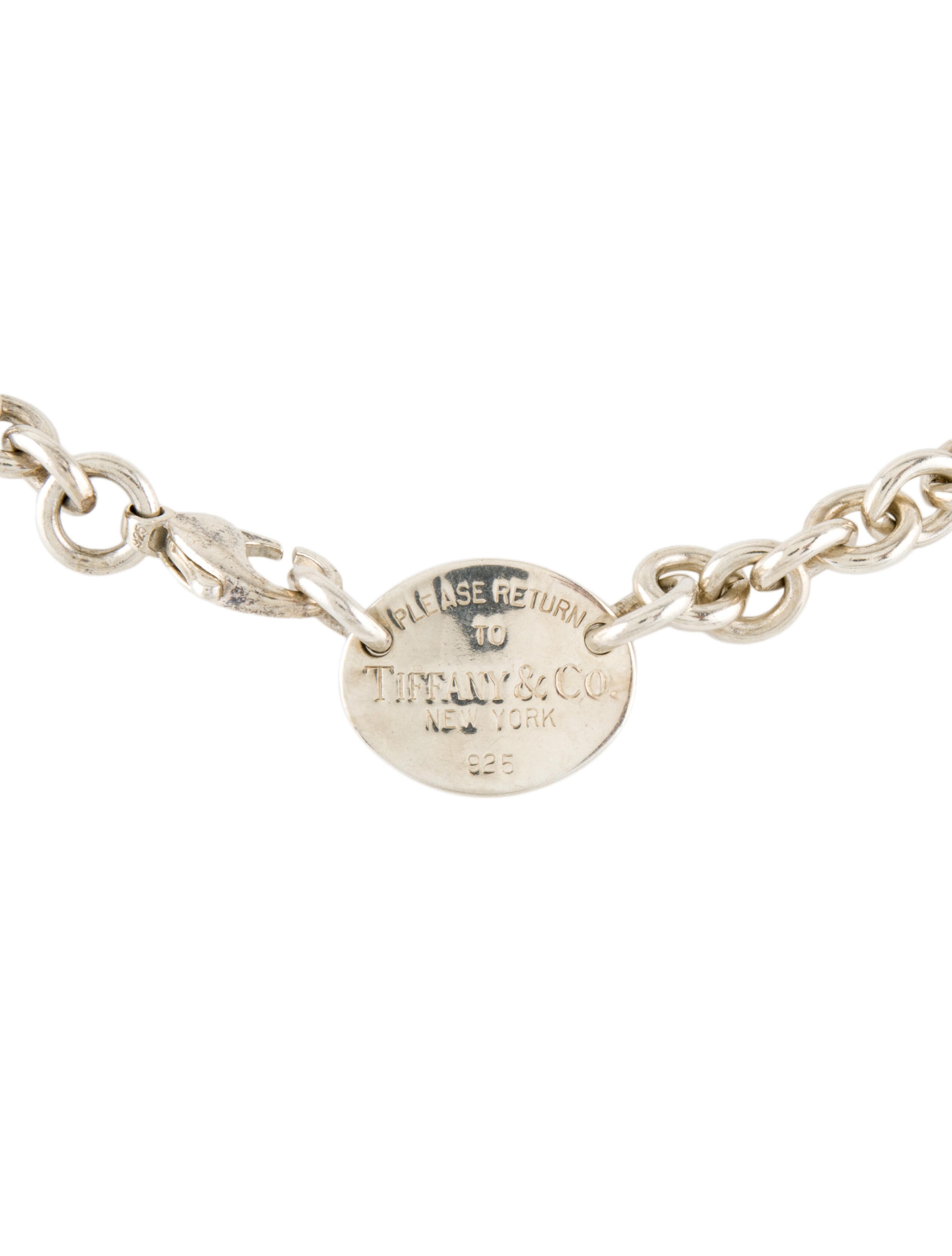 Tiffany & Co. Oval Tag Necklace - Sterling Silver Chain, Necklaces ...