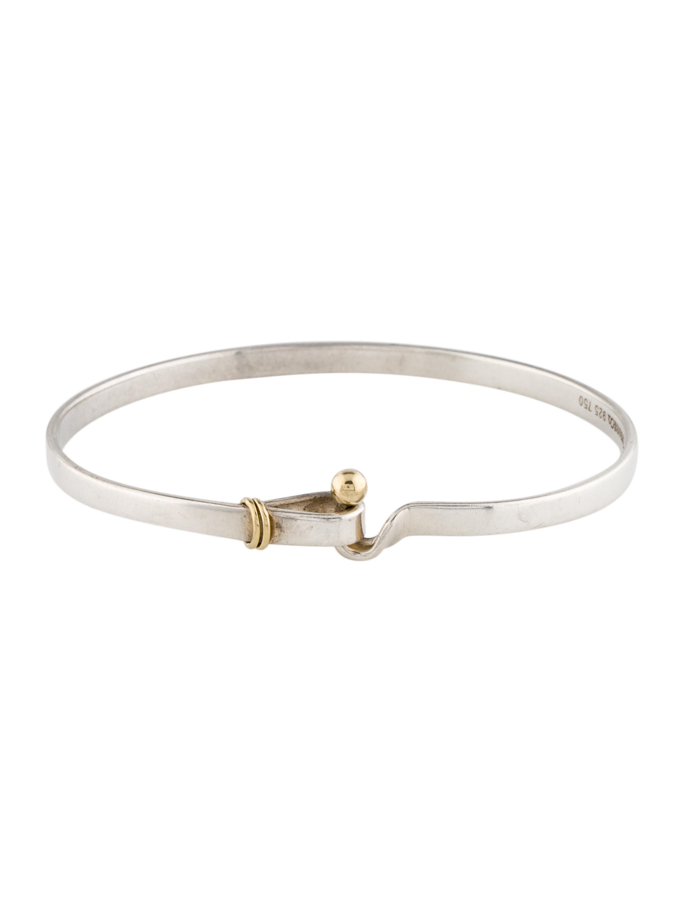 Tiffany & Co. Vintage Two-Tone Hook & Eye Bangle Bracelet - 18K Yellow ...