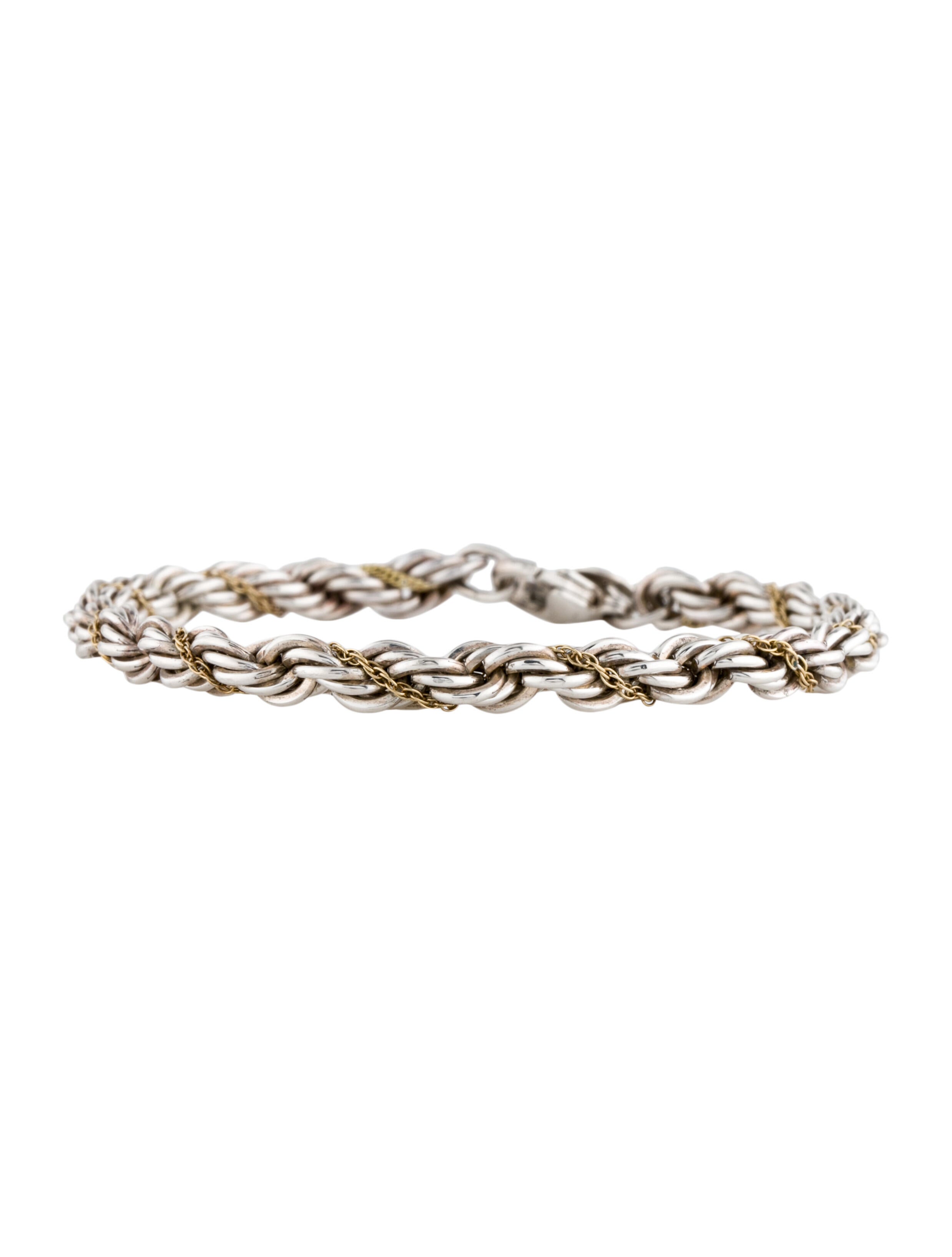 Tiffany & Co. Vintage Two-Tone Twisted Rope Chain Bracelet - 18K Yellow ...