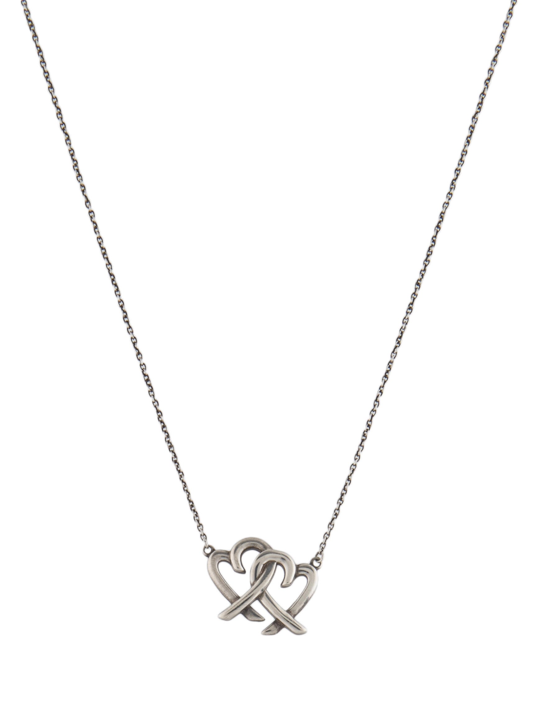Tiffany & Co. Loving Heart Interlocking Pendant Necklace - Sterling ...