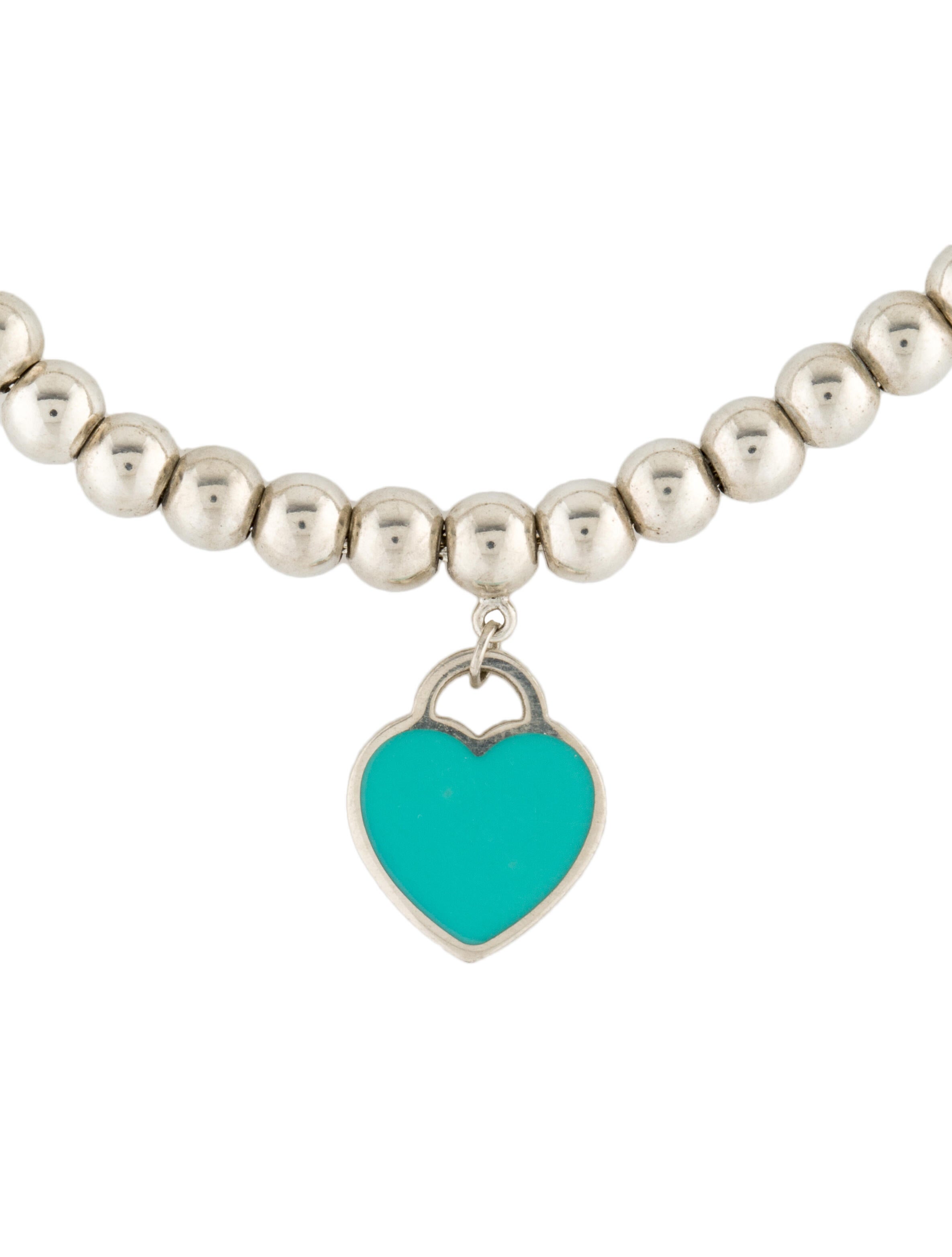 Tiffany & Co. Blue® Heart Tag Bead Bracelet - Blue, Sterling Silver ...