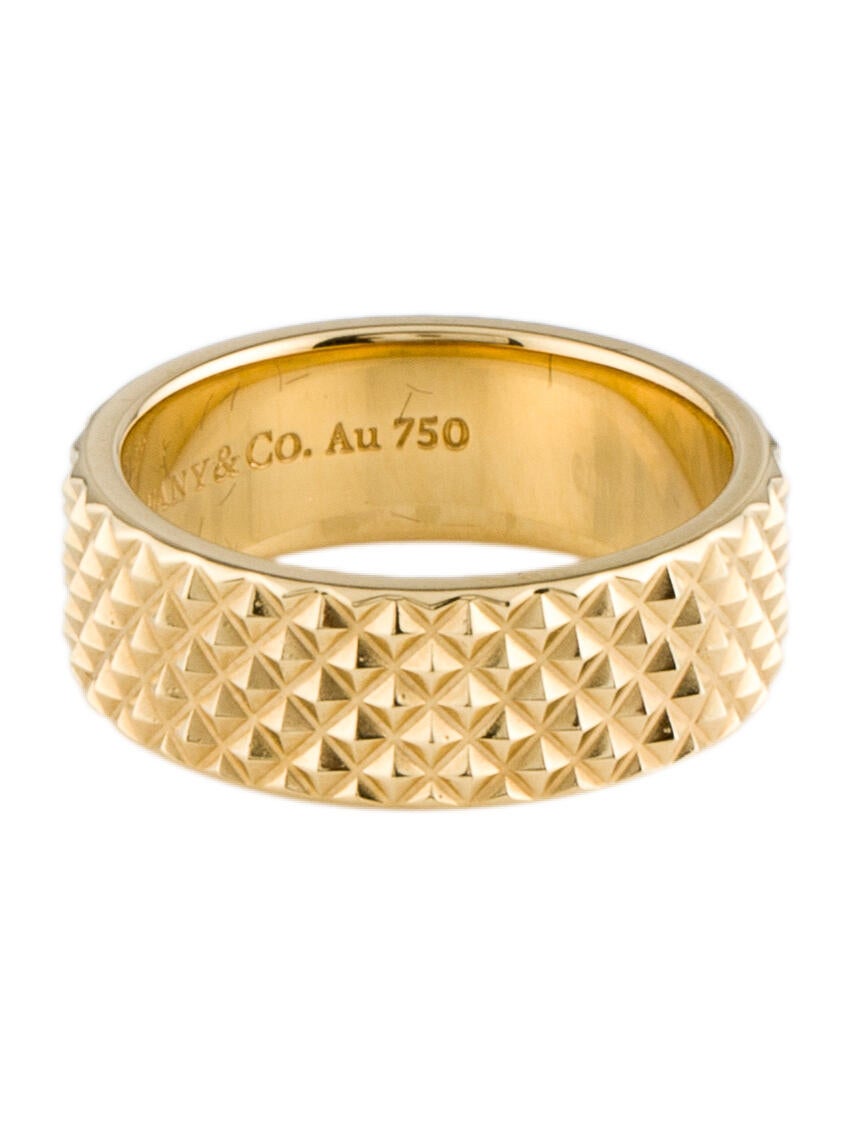 Tiffany & Co. 18K Diamond Point Wide Ring - 18K Yellow Gold Band, Rings - TIF242982 | The RealReal