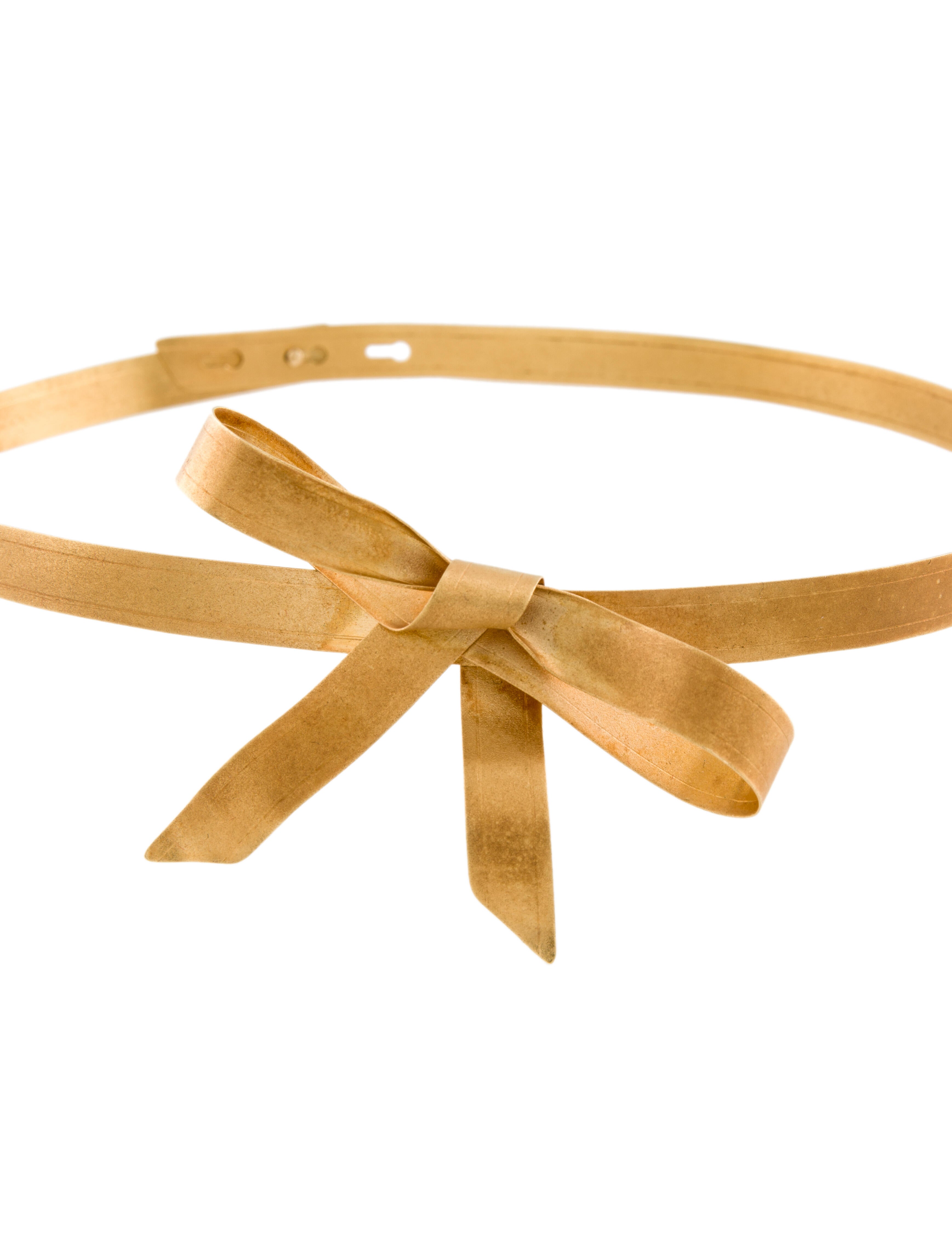 Tiffany & Co. 18K Ribbon Bow Collar Necklace - 18K Yellow Gold Choker ...