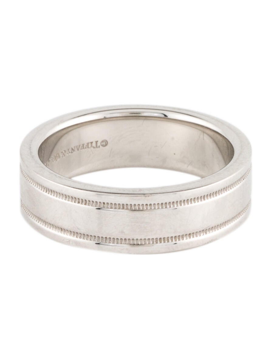 Tiffany & Co. Platinum Milgrain Band Ring - 950 Platinum Band, Rings