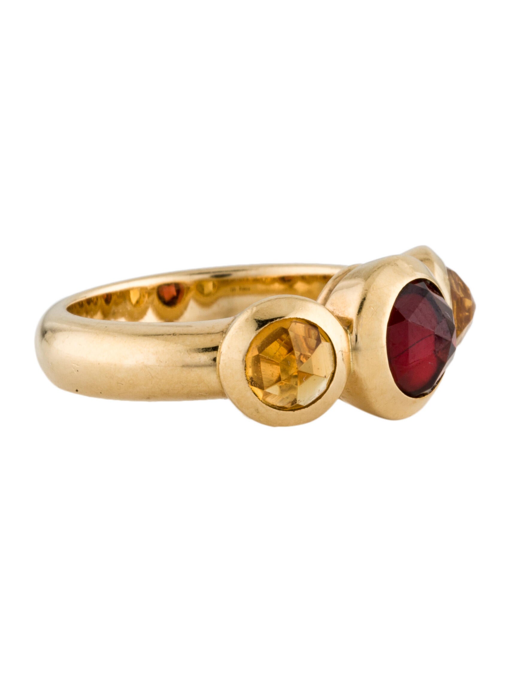 Tiffany & Co. 18K Garnet & Citrine Bullet Ring - 18K Yellow Gold ...