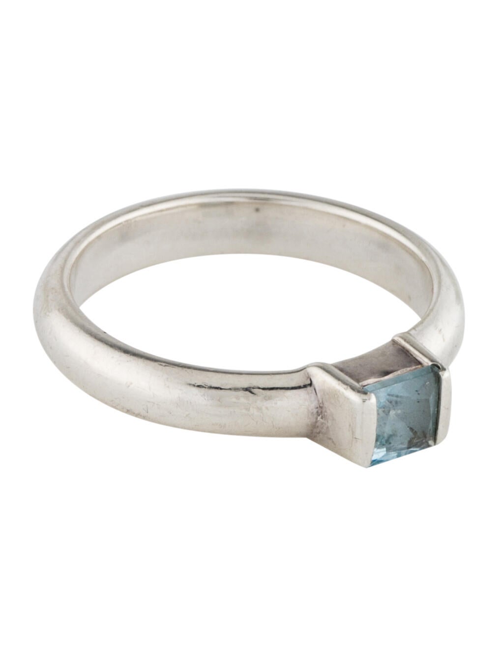 Tiffany & Co. Aquamarine Stacking Ring - Sterling Silver Cocktail Ring ...