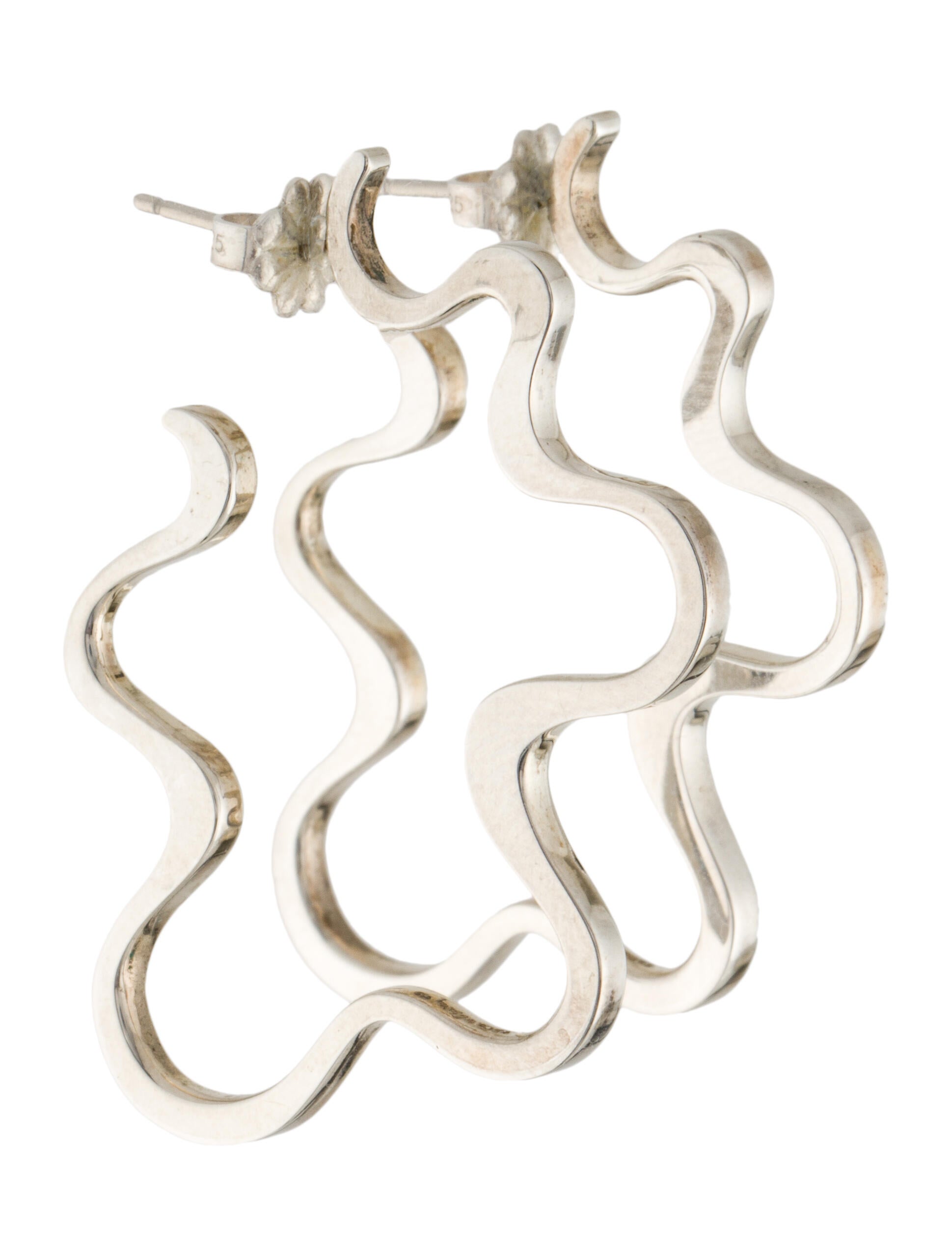 Tiffany & Co. Frank Gehry Equus Hoop Earrings - Sterling Silver Drop ...