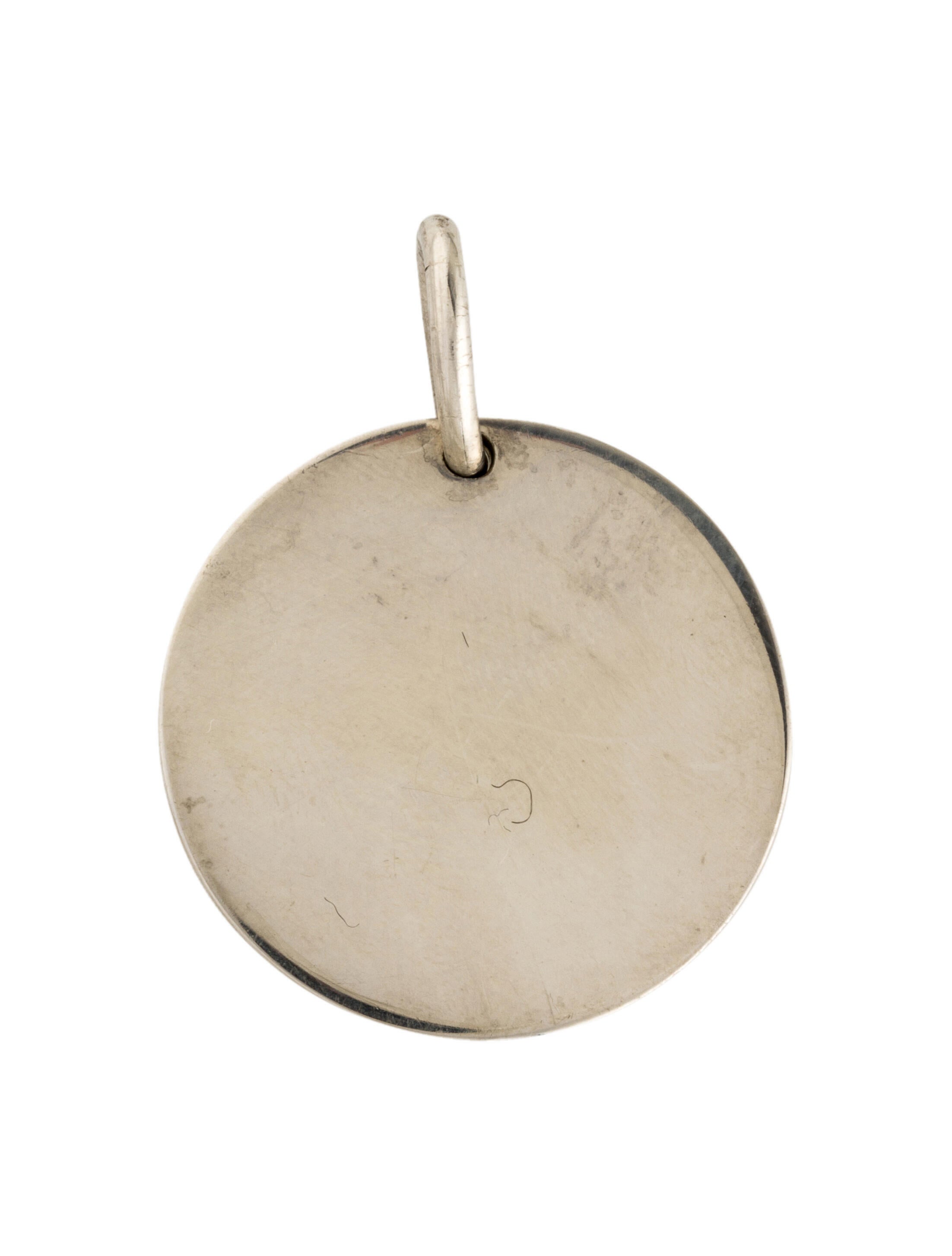 Tiffany & Co. Round Tag Charm - Sterling Silver Pendant Necklace ...