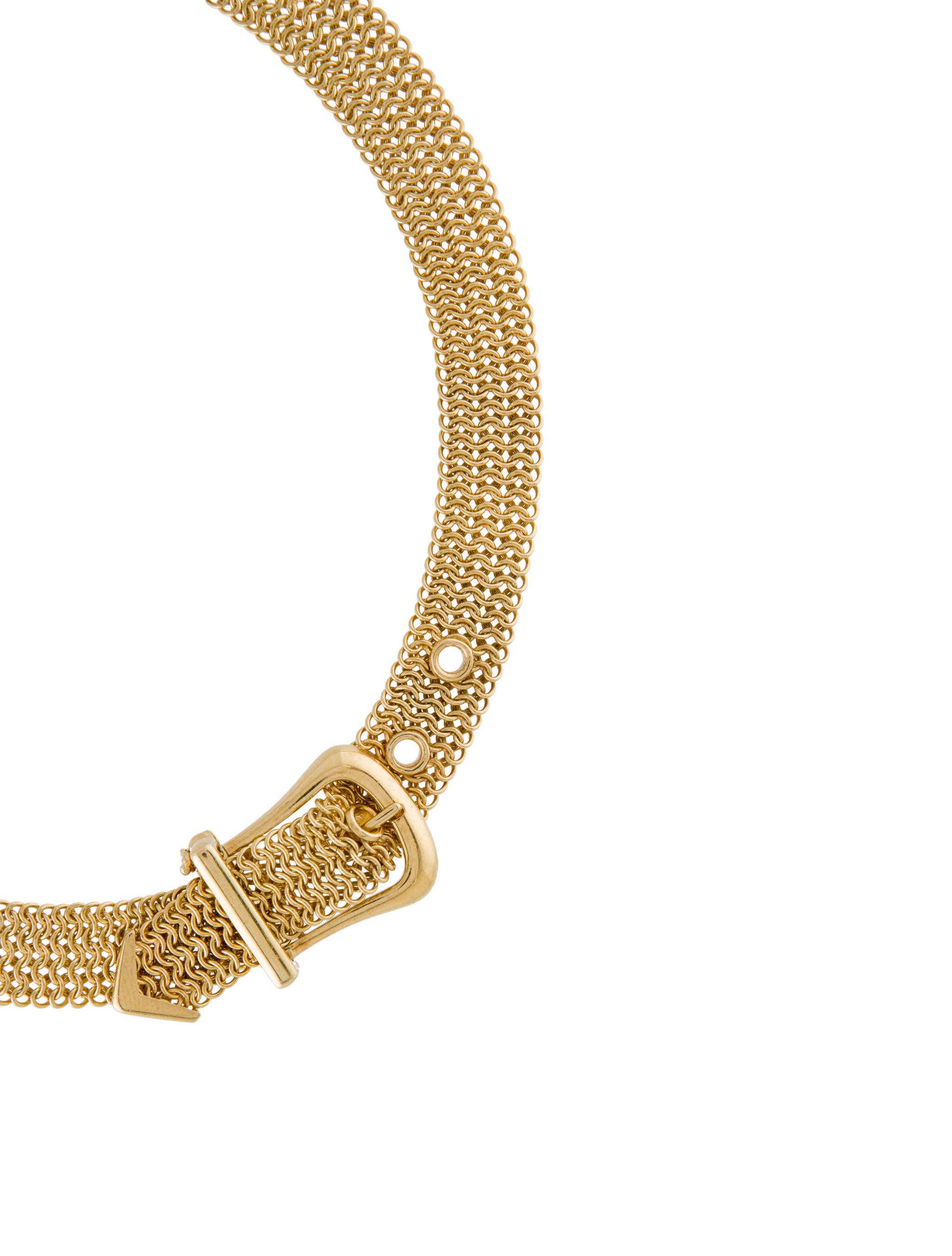 Tiffany & Co. 18K Buckle Mesh Chain Link Necklace - Choker, Necklaces ...