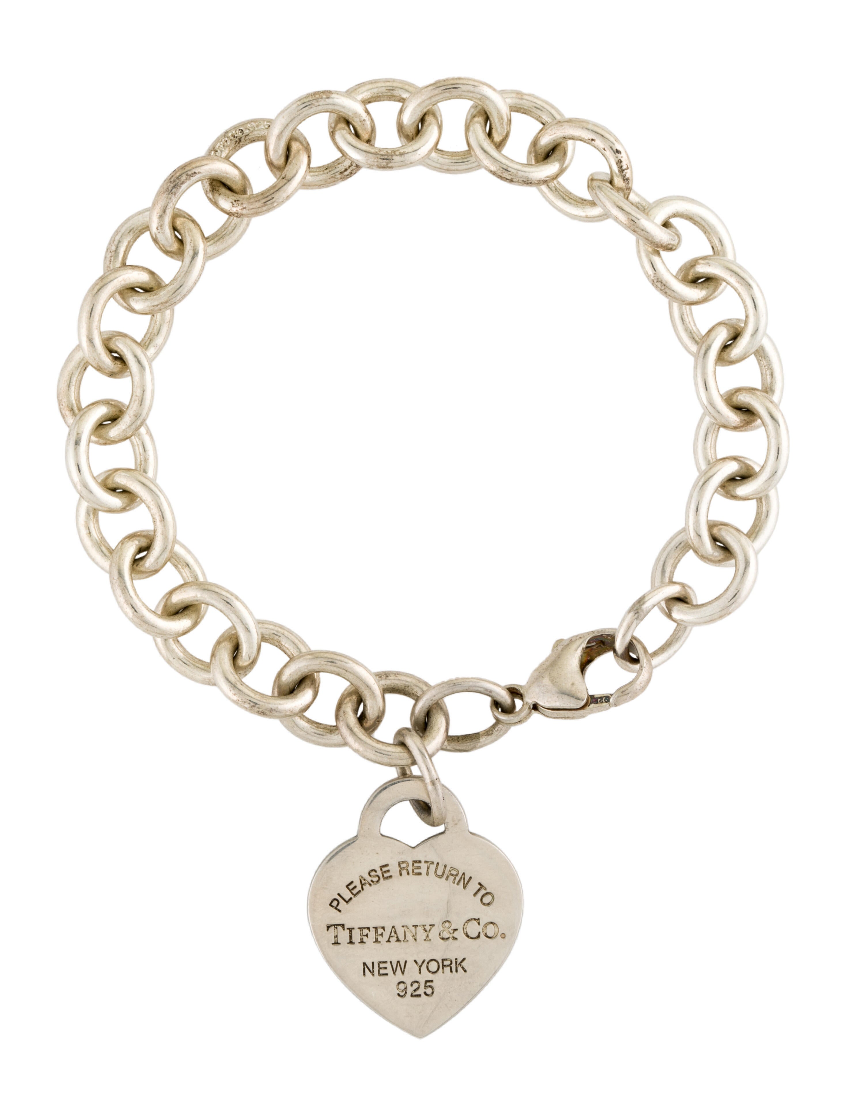 Tiffany & Co. Color Splash Heart Tag Bracelet - Sterling Silver Charm ...
