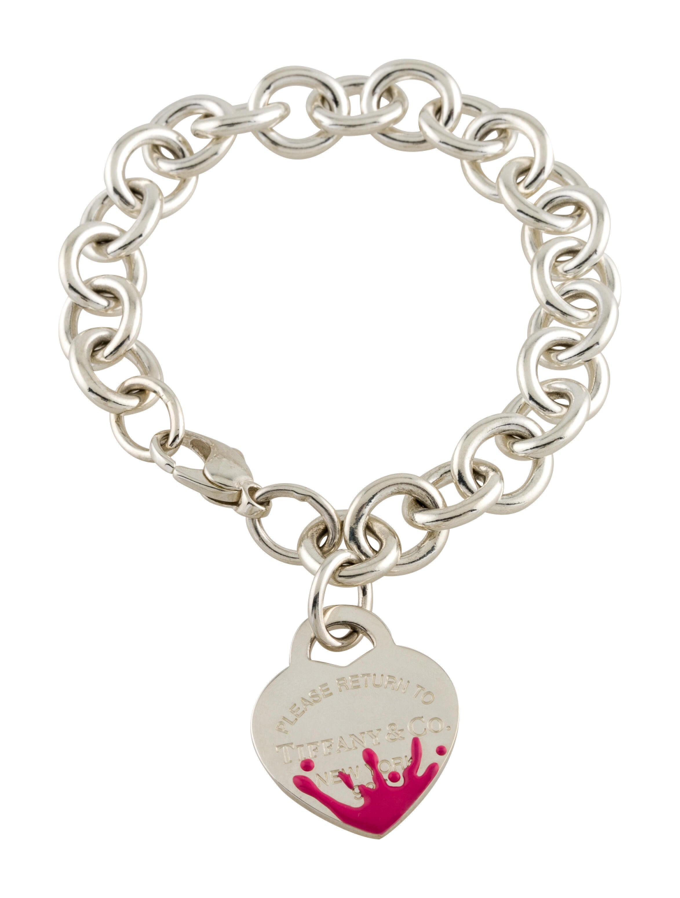 Tiffany & Co. Color Splash Heart Tag Bracelet - Pink, Sterling Silver ...